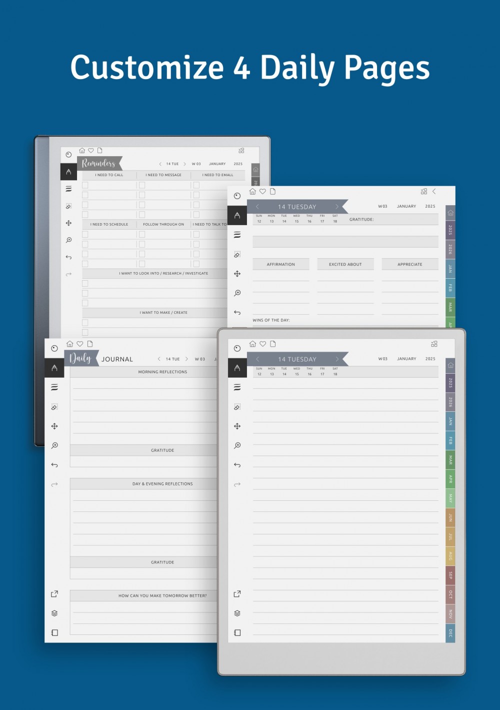 Diary Planner for reMarkable – Get Customizable Hyperlinked PDF