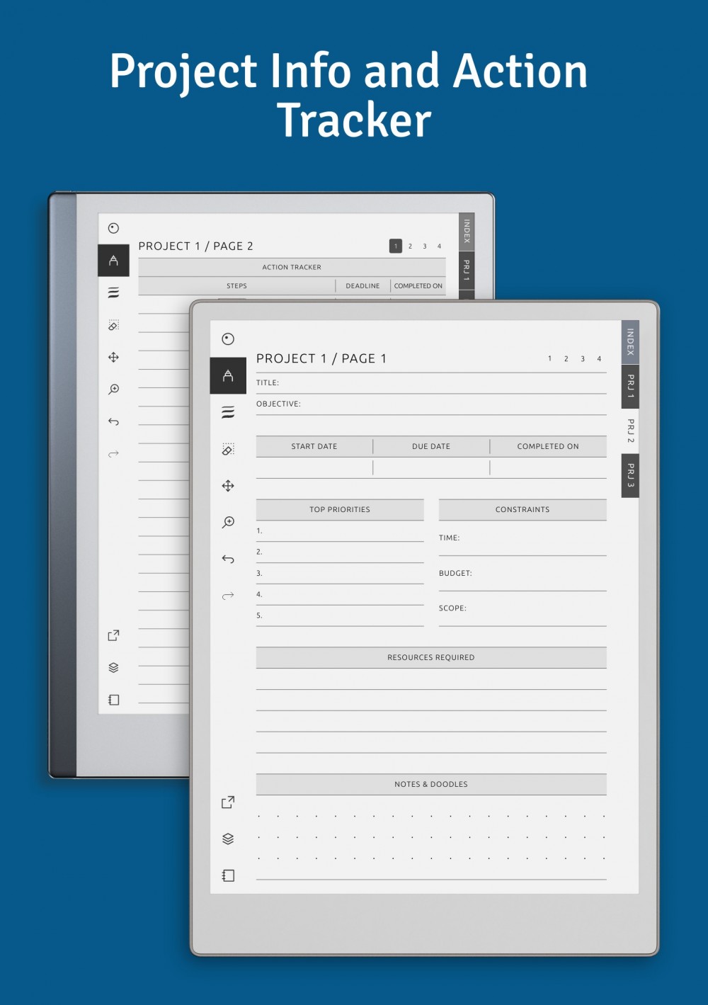 Section Project Planner for reMarkable - Customizable Templates