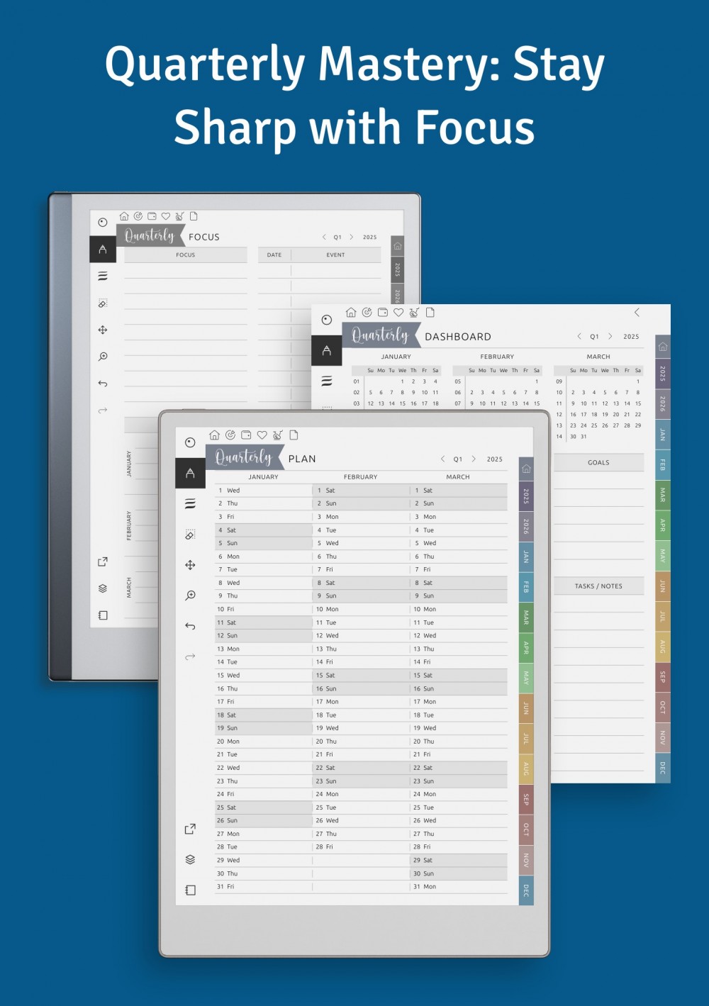 Student Planner for reMarkable - Download Customizable Hyperlinked PDF