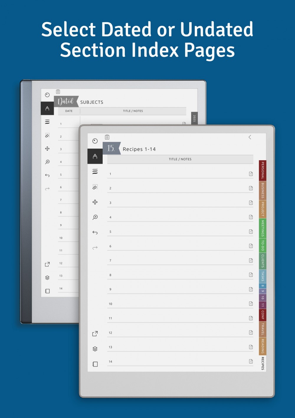 Ultimate Custom Section Book for reMarkable - Customizable Hyperlinked PDF