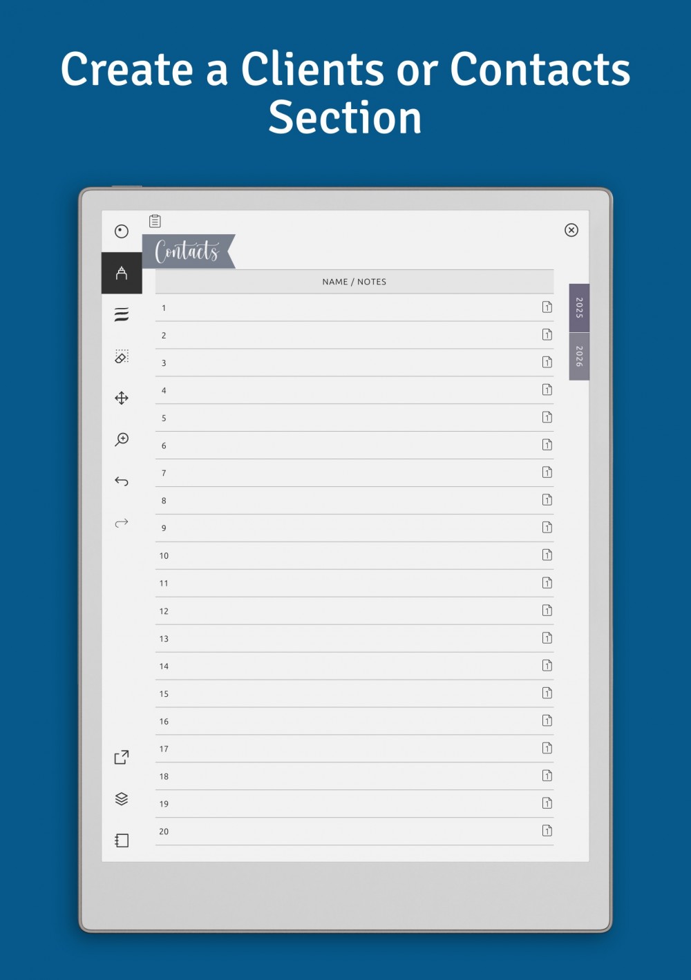 Ultimate Custom Section Book for reMarkable - Customizable Hyperlinked PDF