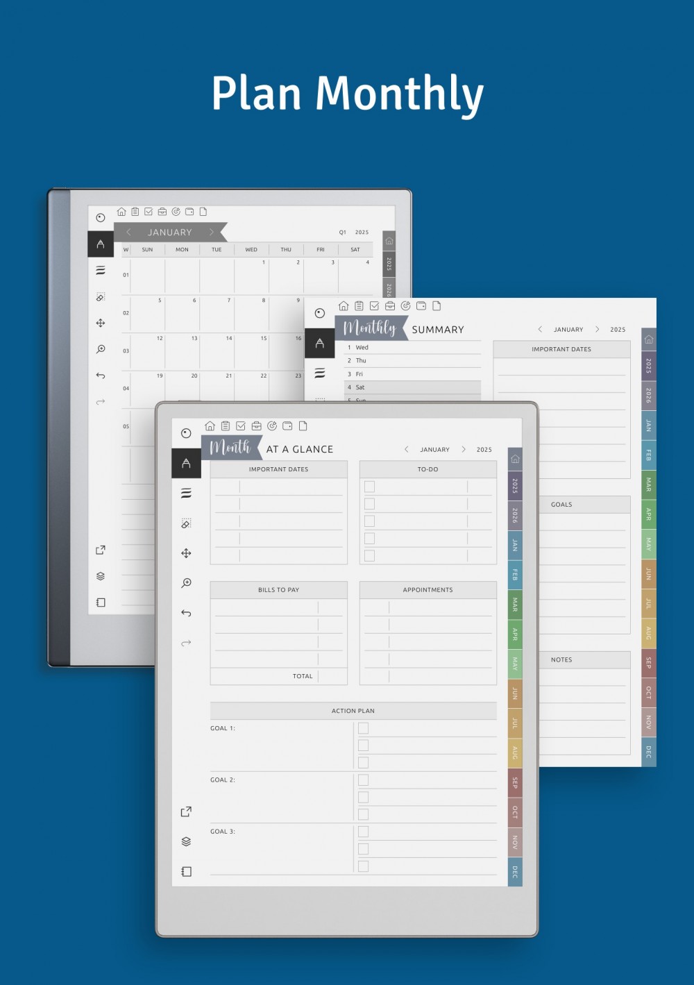 Weekly Planner for reMarkable - Customizable Hyperlinked PDF