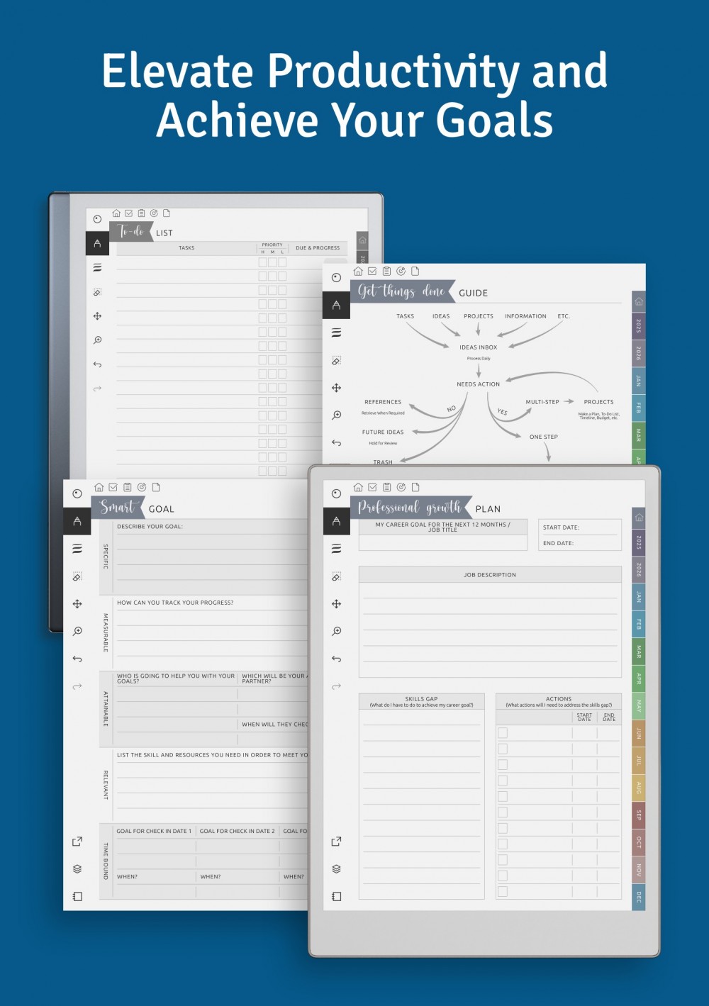 Weekly Schedule Planner for reMarkable - Get Customizable Hyperlinked PDF