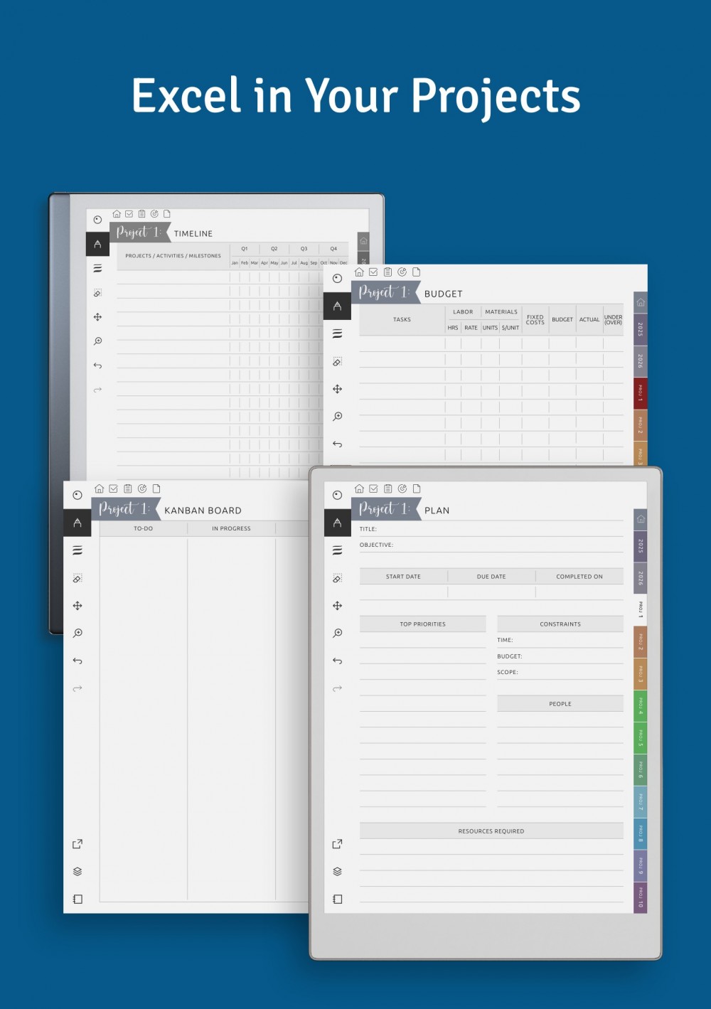 Weekly Schedule Planner for reMarkable - Get Customizable Hyperlinked PDF