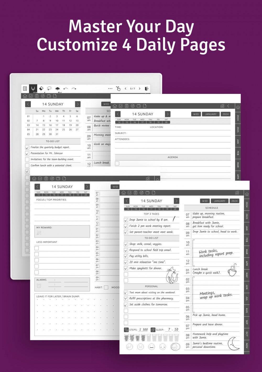 Download Daily Planner PDF for Supernote A5 X & A6 X
