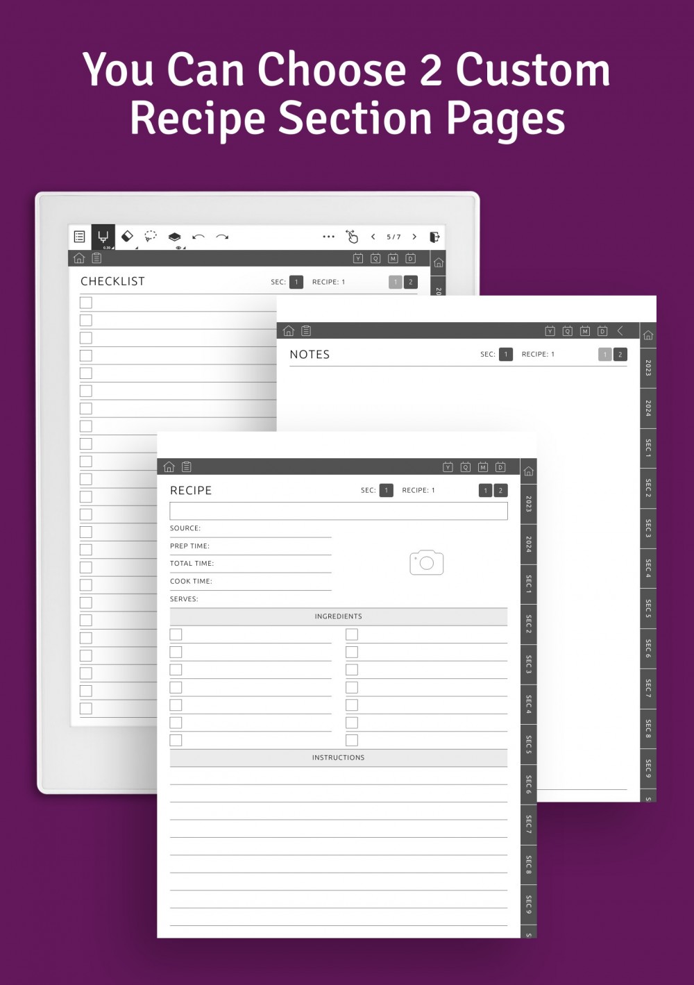 Download Meal Planner PDF for Supernote A5 X & A6 X