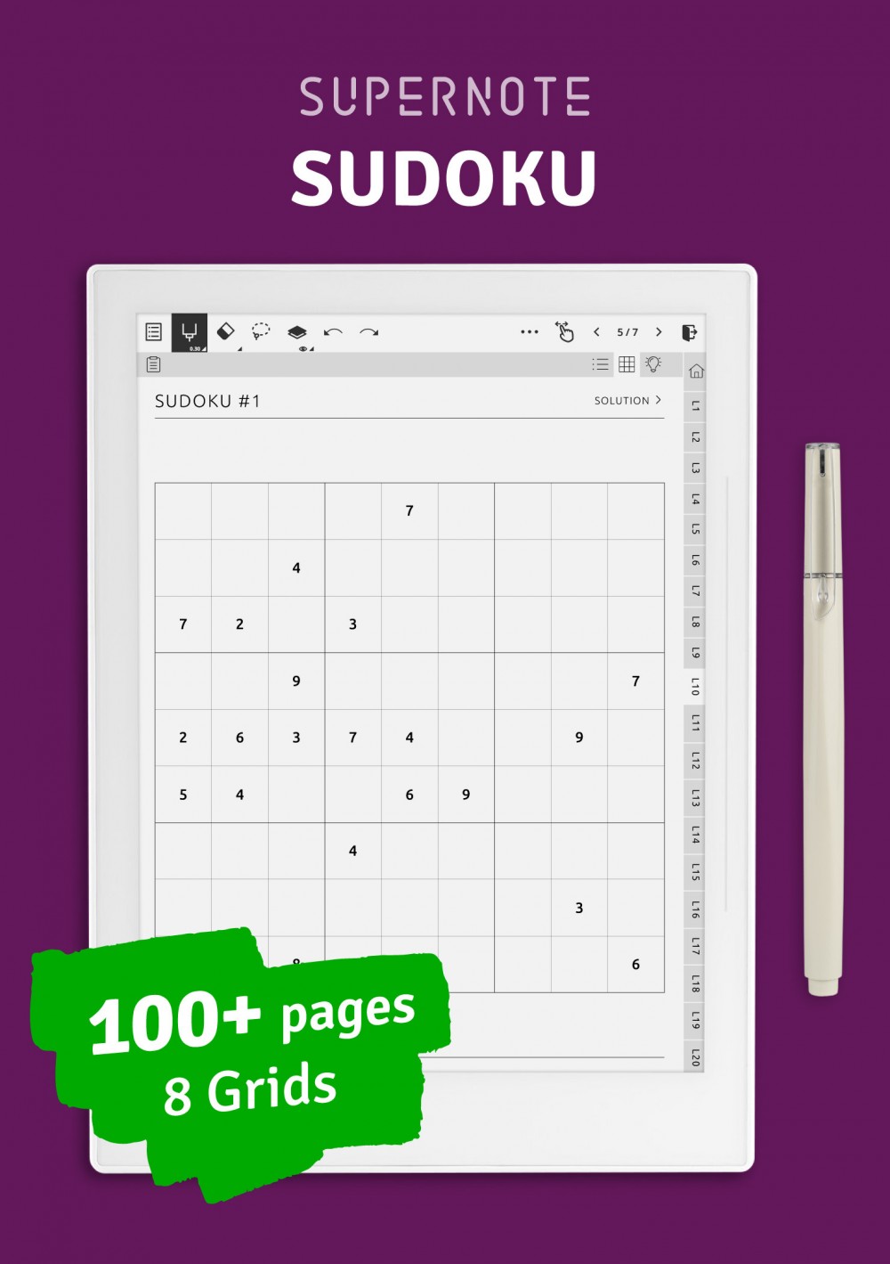 Download Supernote Sudoku Puzzles Hyperlinked PDF