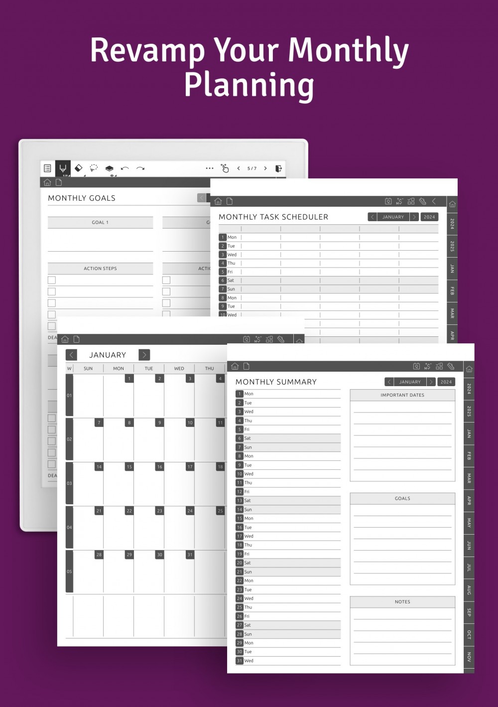 Download Weekly To-Do planner PDF for Supernote A6X & A5X