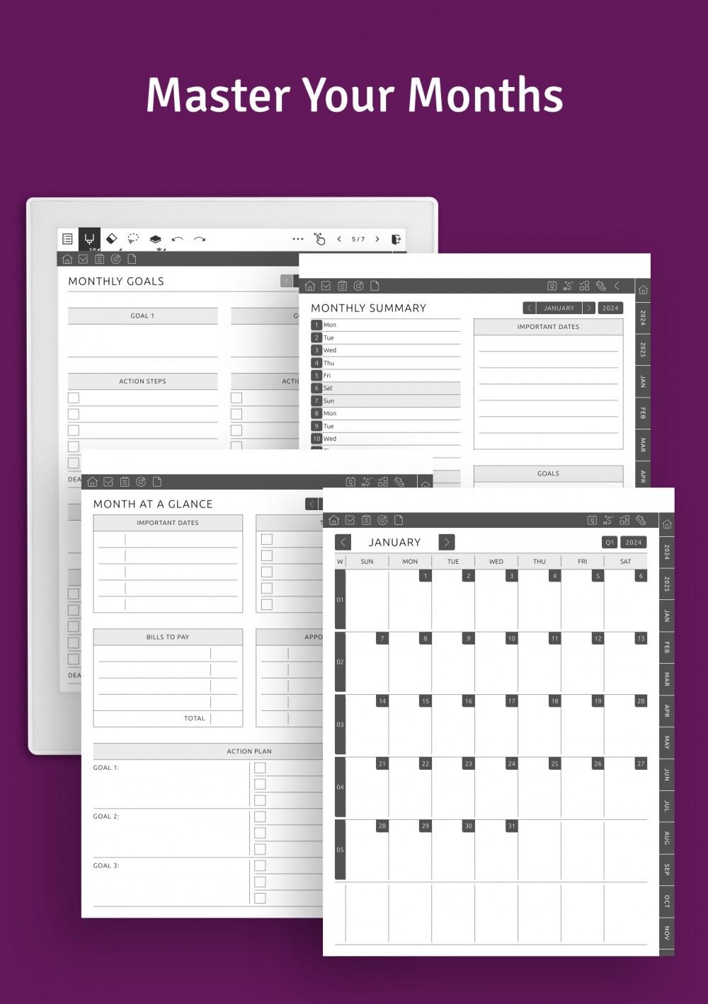 Download Supernote Weekly Schedule Planner Hyperlinked PDF