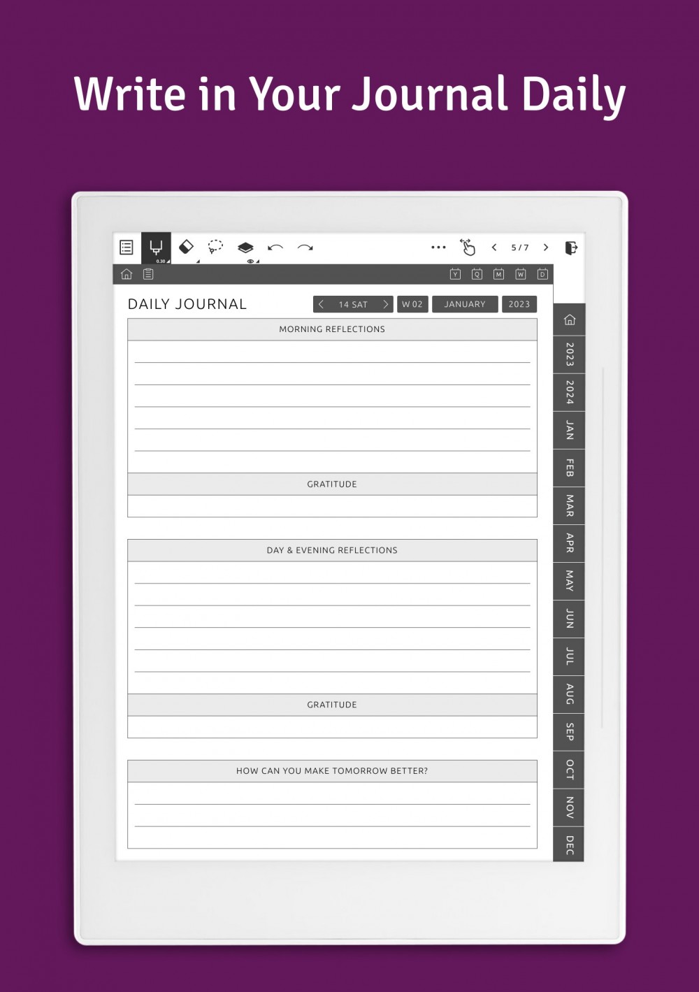 Download Wellness Planner PDF for Supernote Tablets