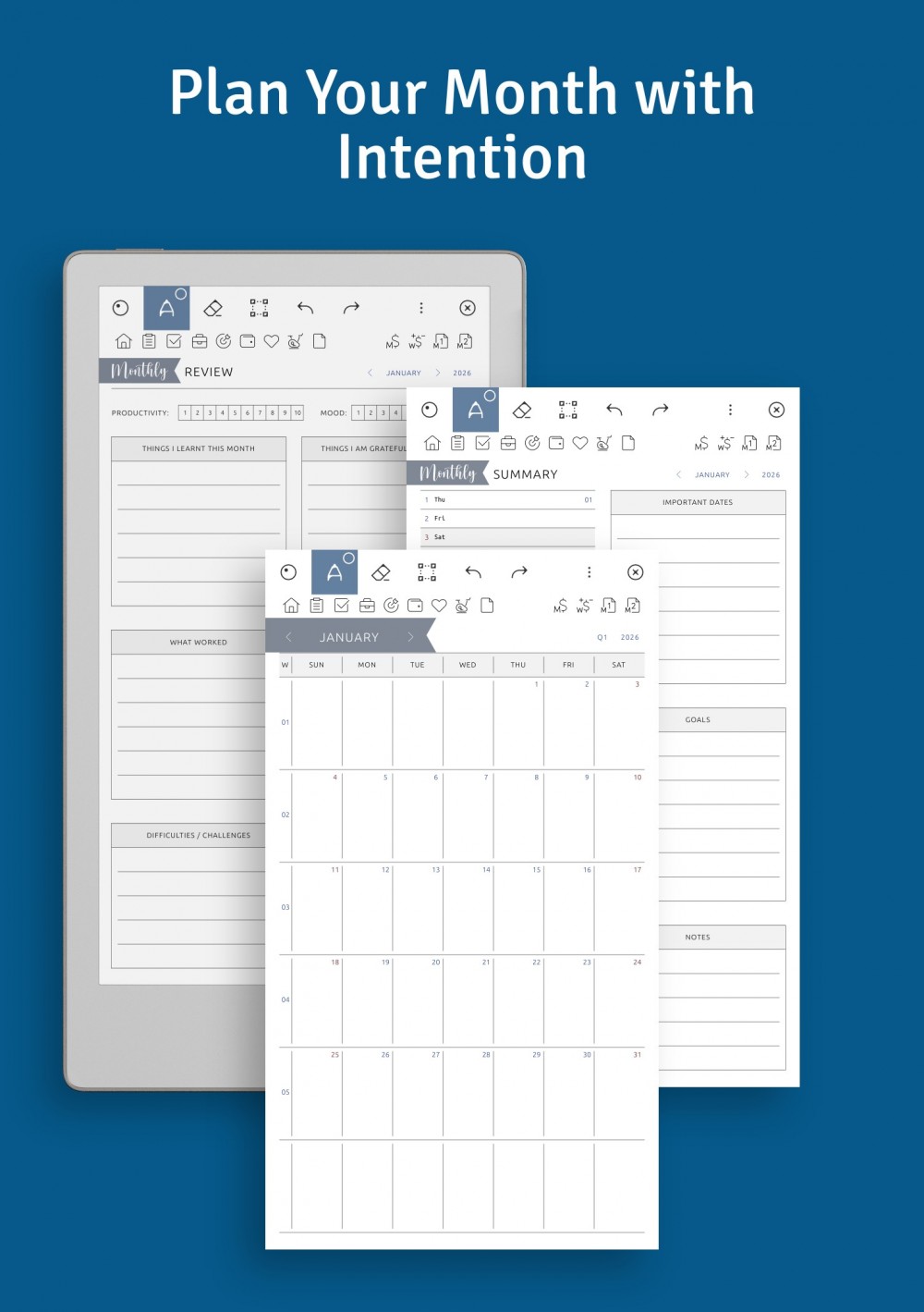 Download Ultimate Planner for reMarkable Paper Pro Move – Digital PDF