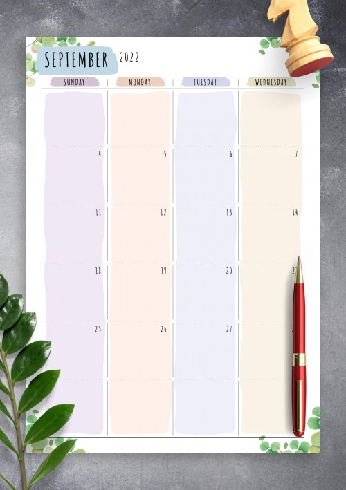 September 2022 Calendar Templates - Download PDF