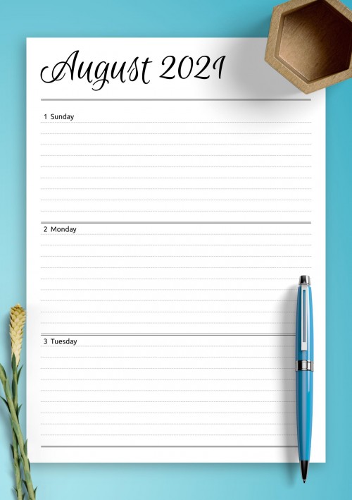 Weekly Calendar Templates - Download Printable PDF