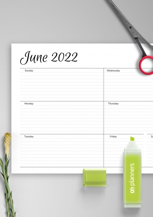 Weekly Horizontal Templates