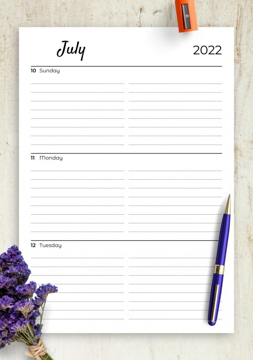 Weekly Calendar Templates - Download Printable PDF