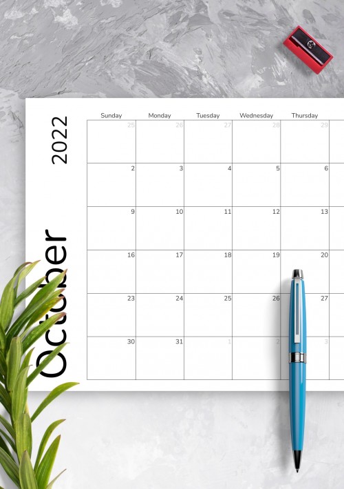 October 2022 Calendar Templates - Download PDF