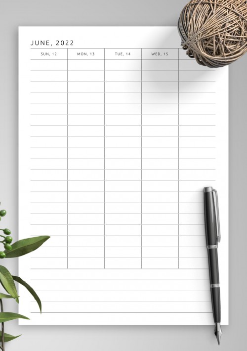 Weekly Calendar Templates - Download Printable PDF