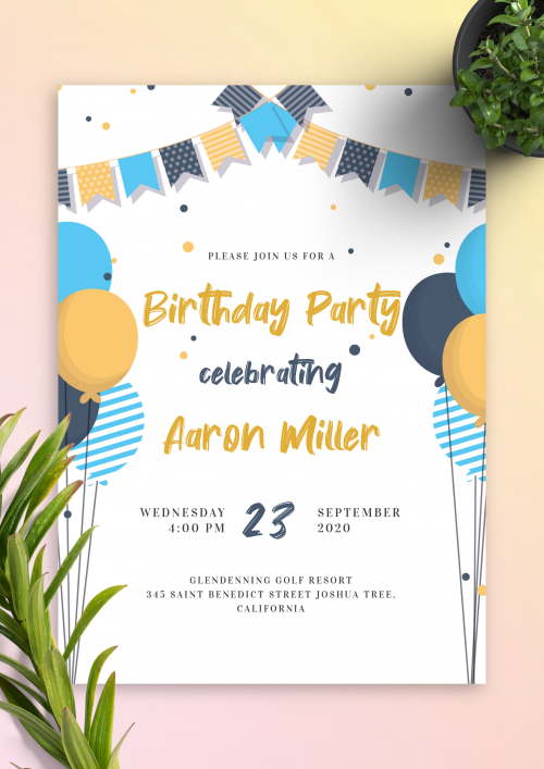 Birthday Invitation Templates Download Or Order Printed