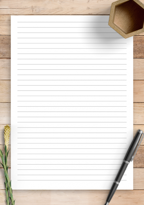 Download Printable Lined Paper Template Narrow Ruled 14 Download 
