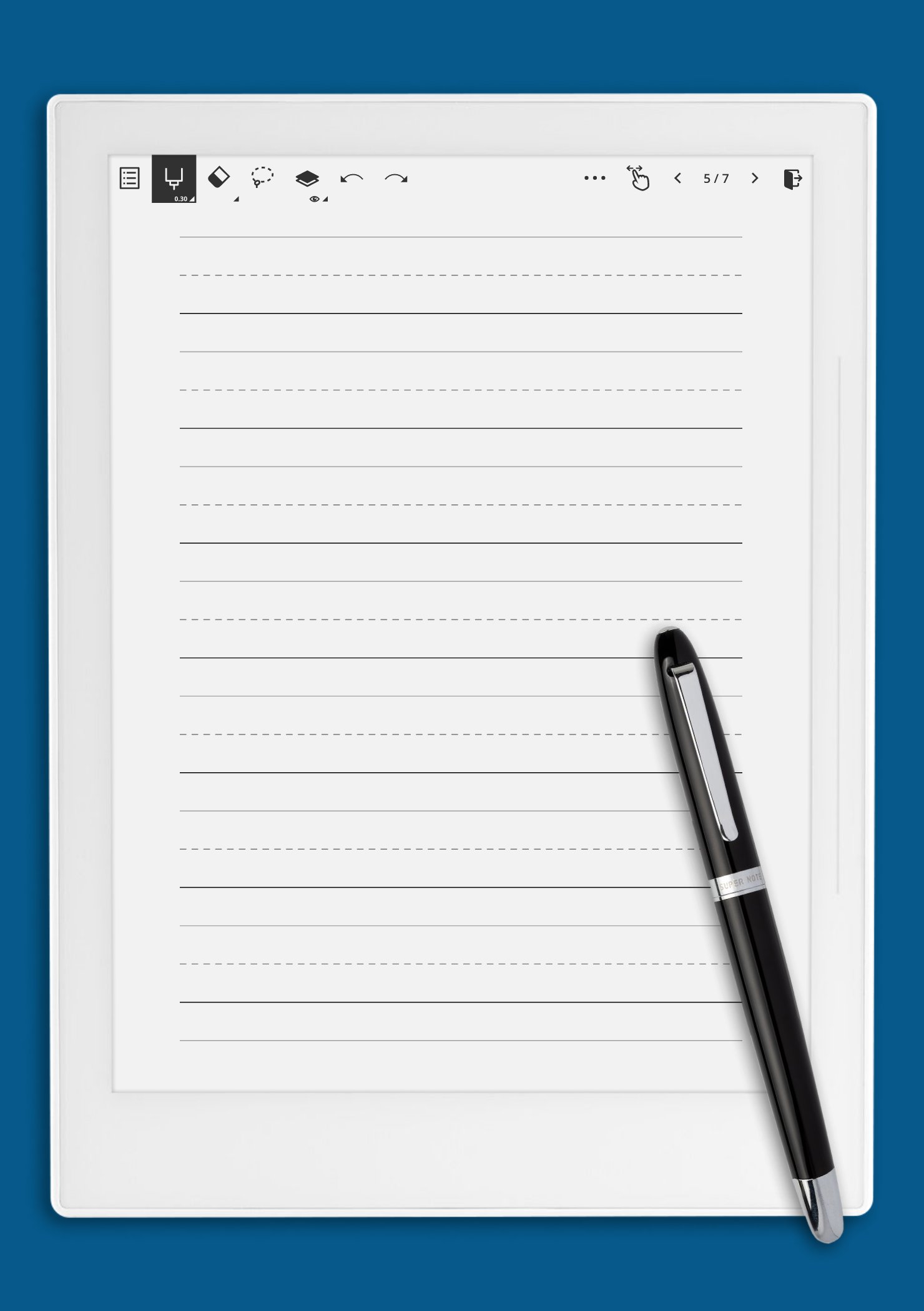 Download Printable 1 inch Rule Handwriting Paper PDF