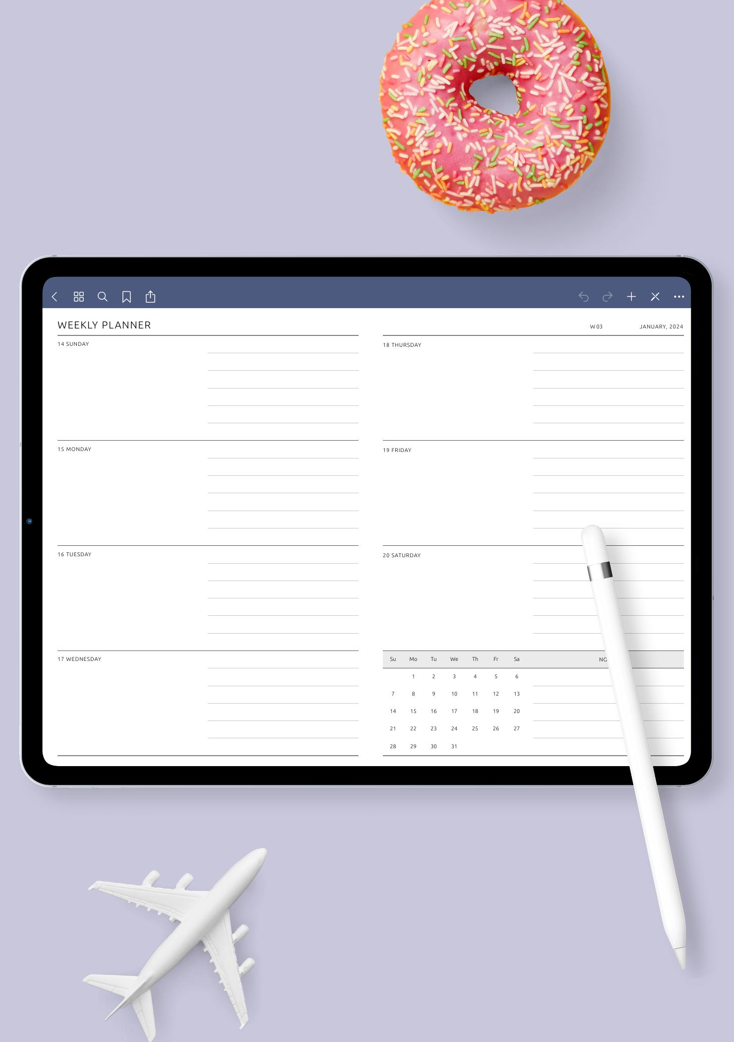 2-Page Weekly Horizontal Planner: Get Printable or Digital PDF for ...