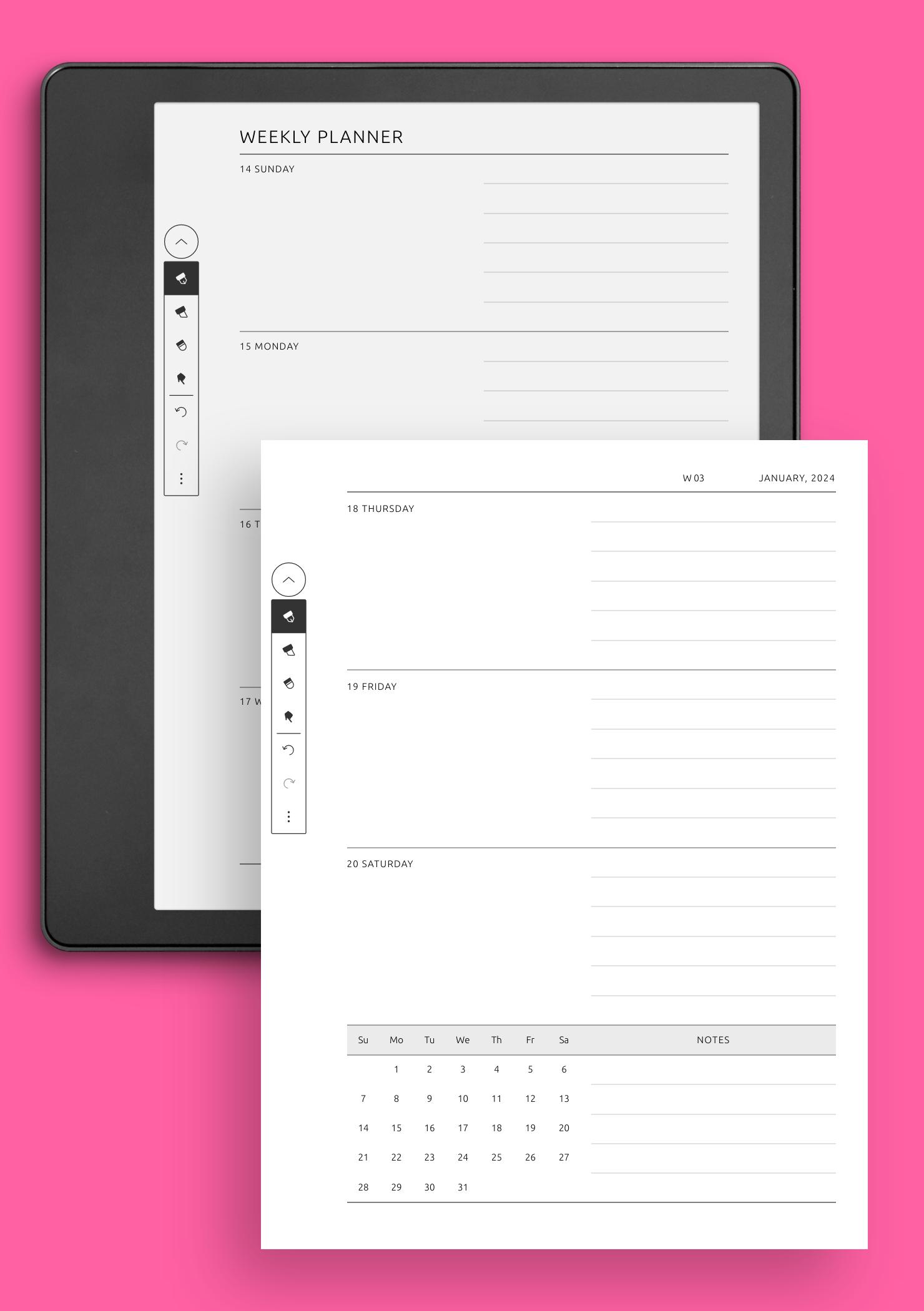 2-Page Weekly Horizontal Planner: Get Printable or Digital PDF for ...