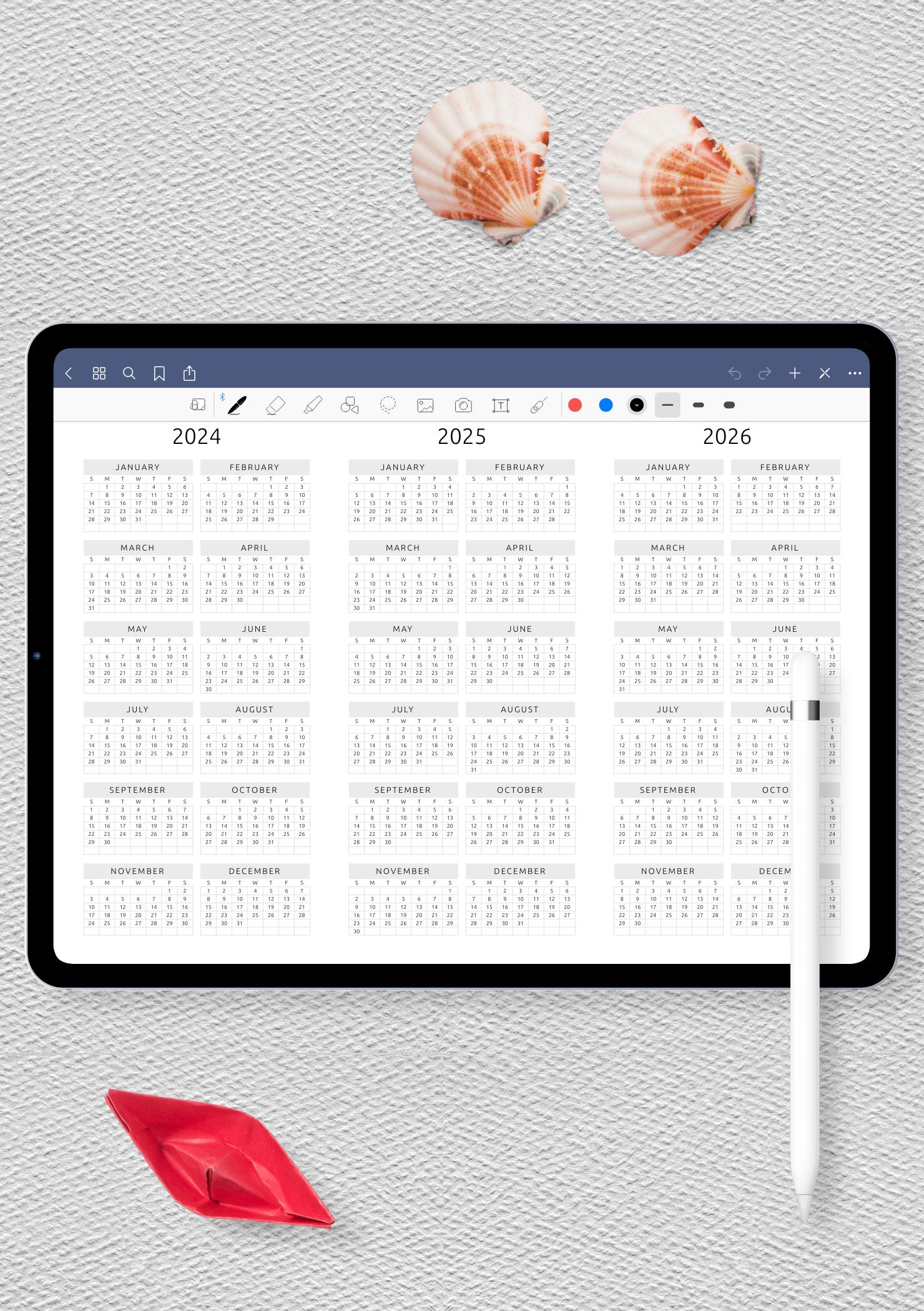 Download Printable 3-year Calendar Template - Original Style ...
