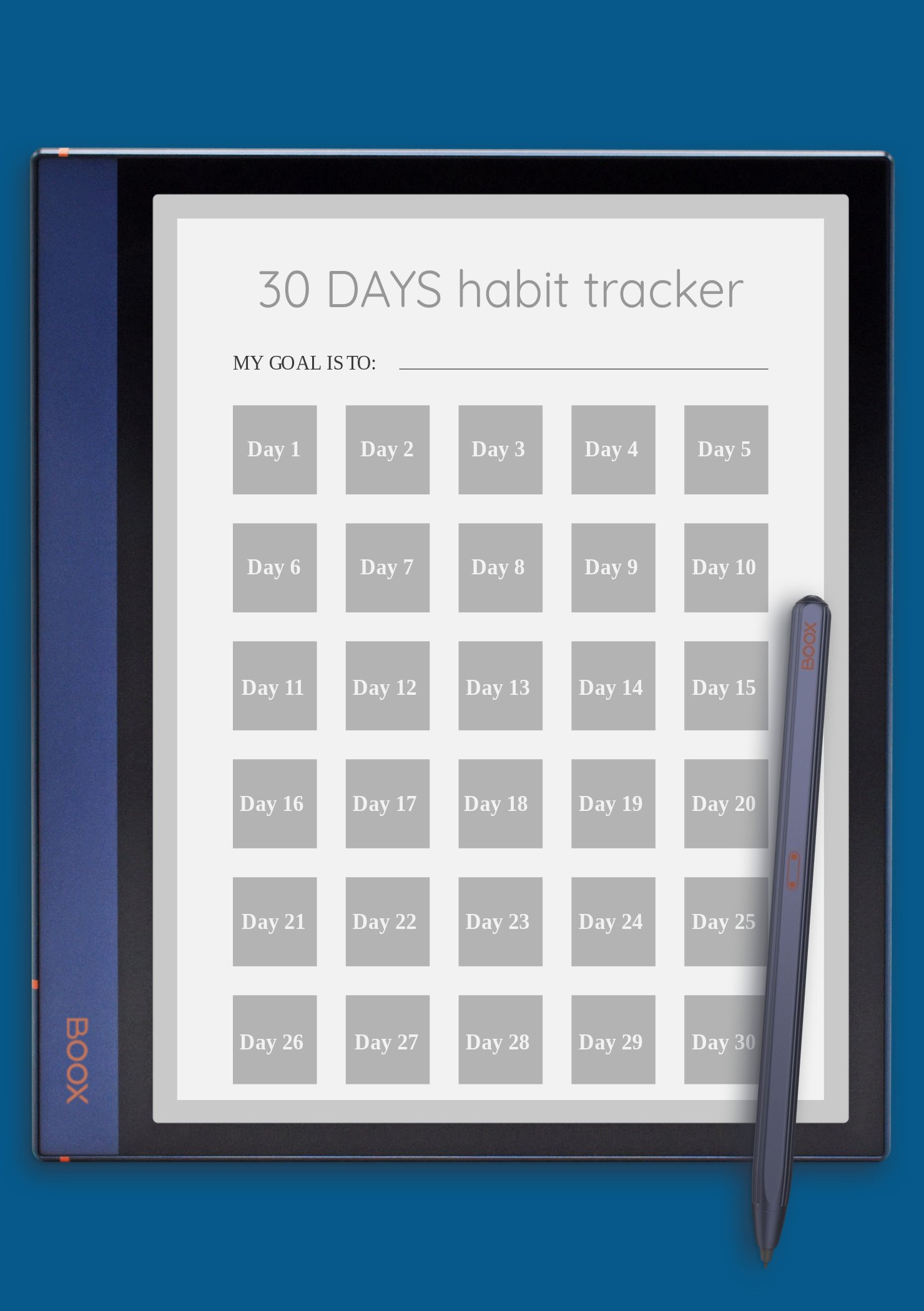 Download Printable 30 Days Habit Tracker Template PDF