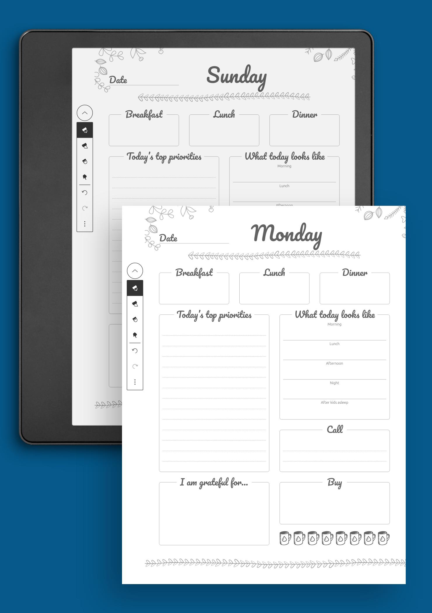 Download Printable 7 Days Weekly Planner PDF