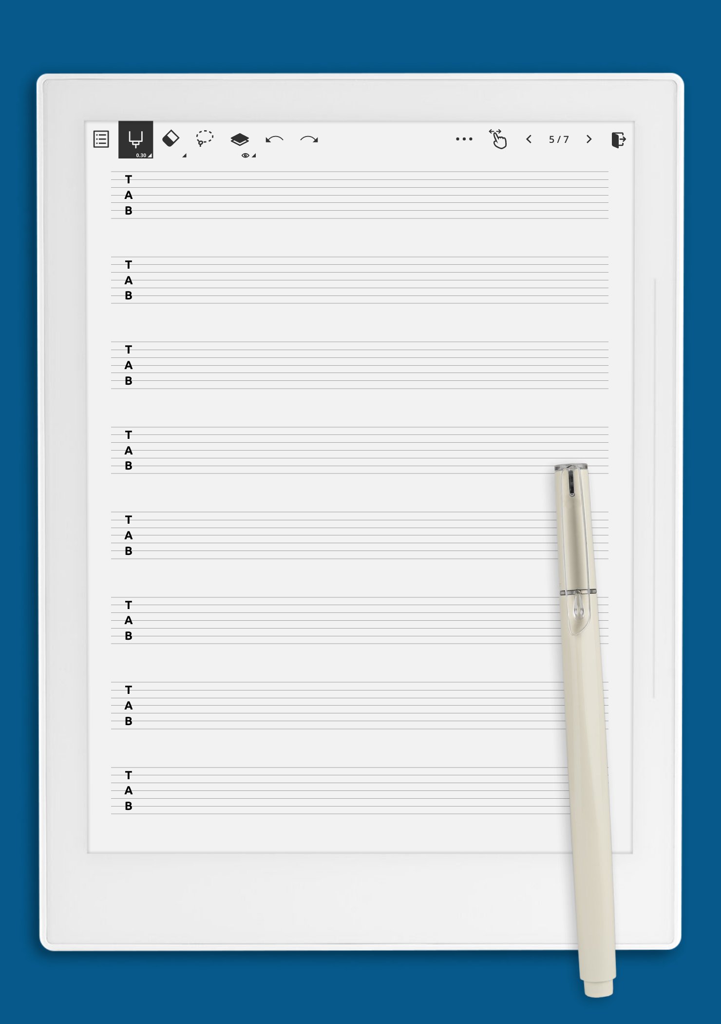 Download 7-String Guitar TAB Paper – Printable Tablature Sheet