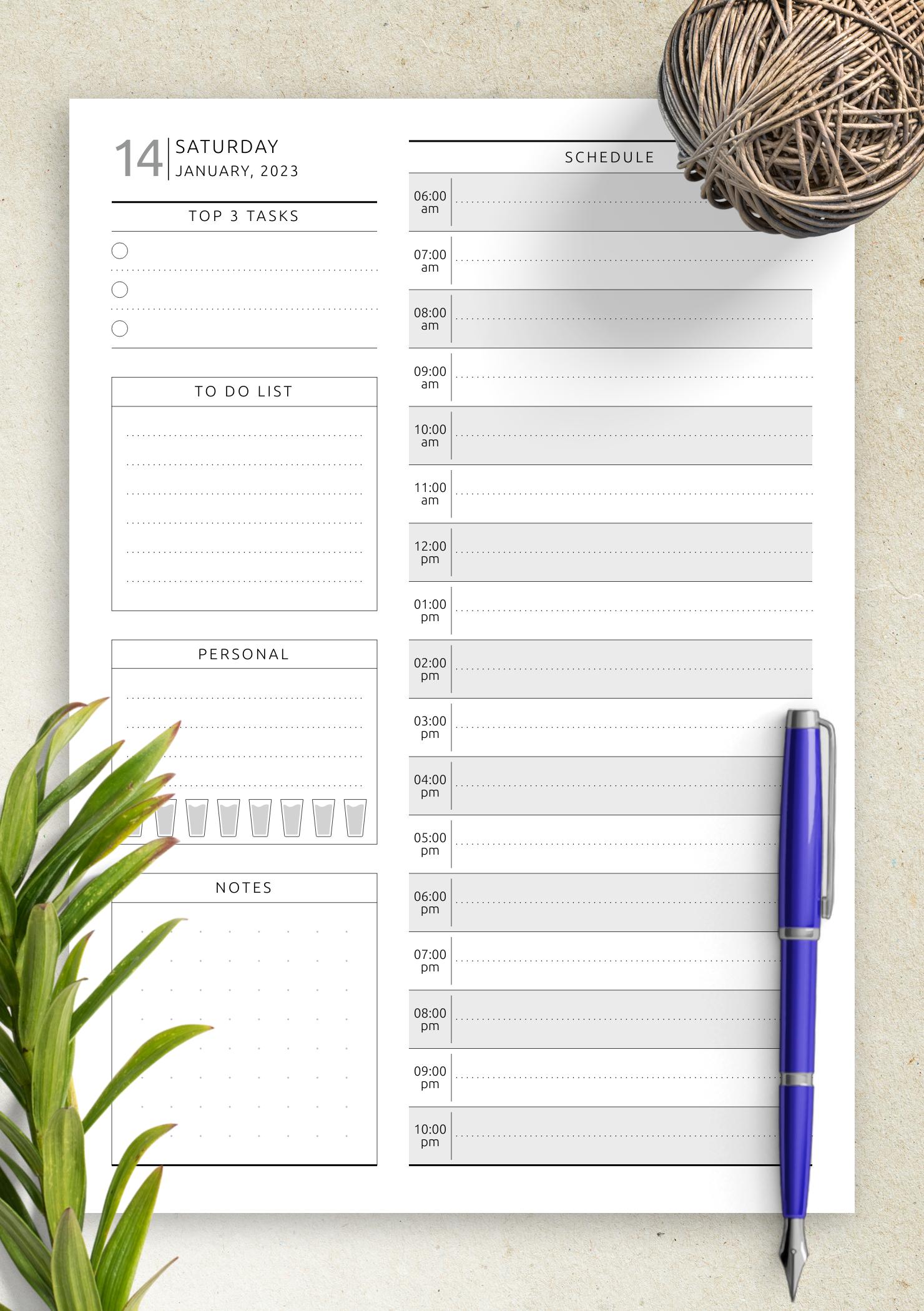 Download Printable Dated Daily Planner - Original Style PDF