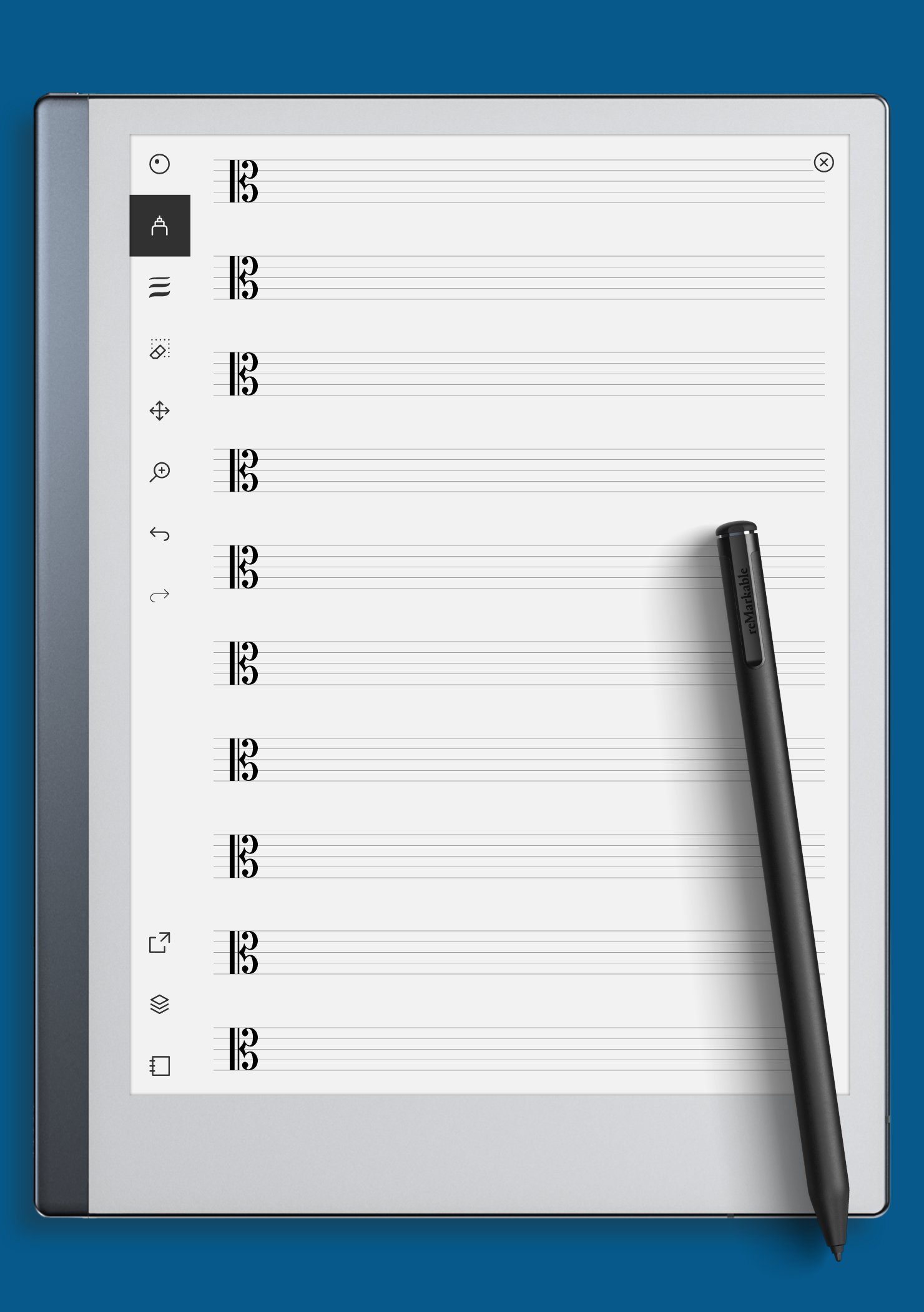 Download Alto Clef (C) Staff Paper – Printable Music Sheet PDF