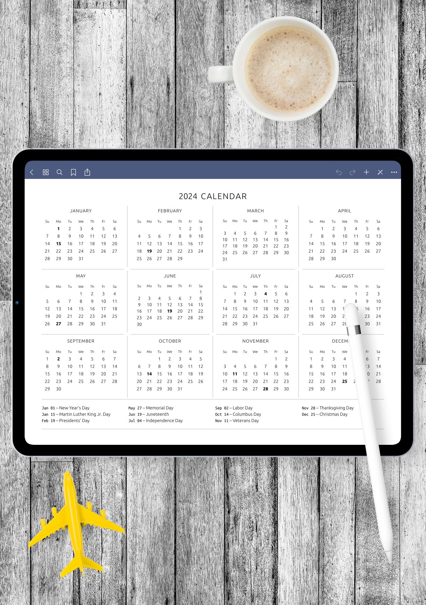 Download Printable 2025 Horizontal Yearly Planner PDF