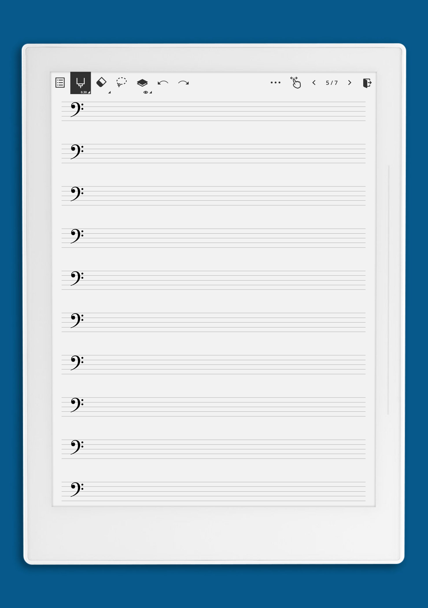 Download Bass Clef Staff Paper – Printable Blank Music Sheet Template