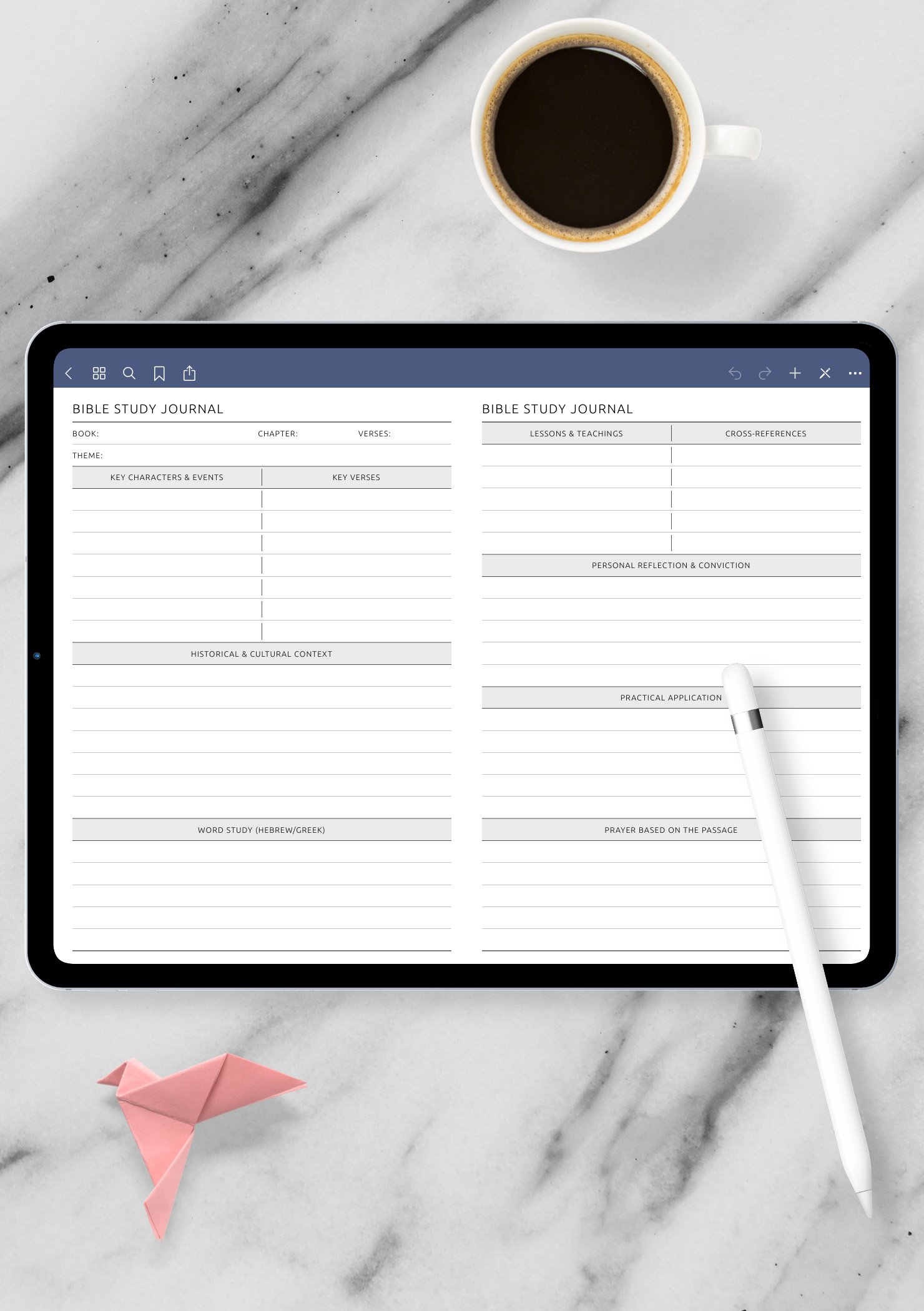 Download Printable Bible Study Journal Template PDF for Your Bible Study
