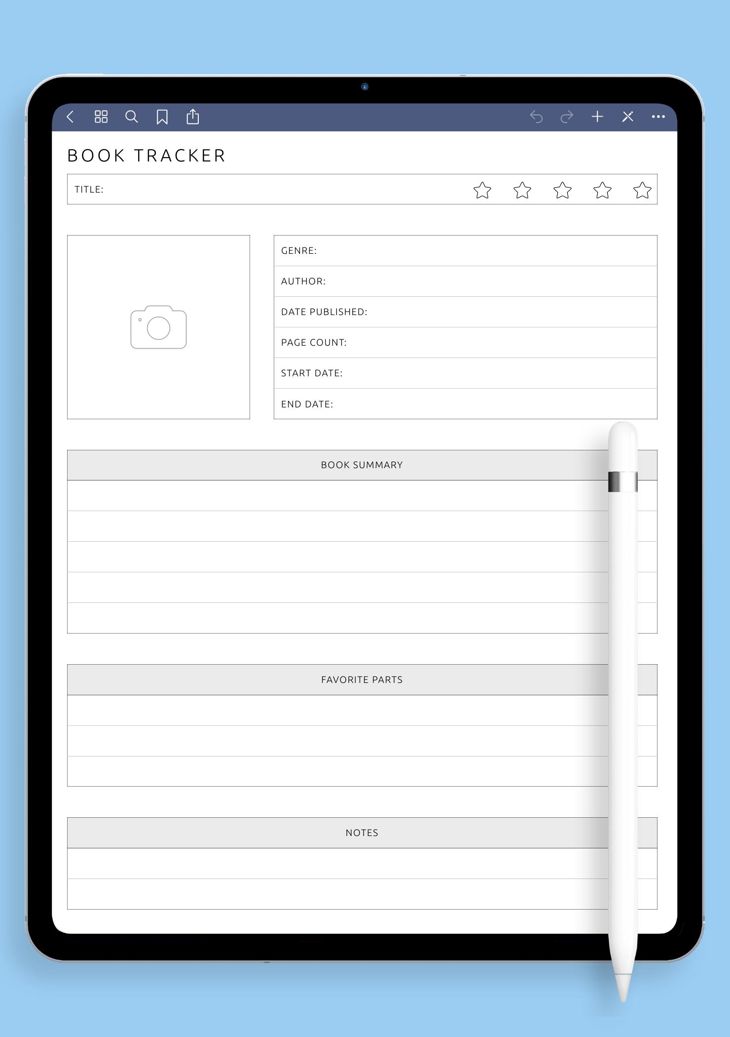Download Printable Book Tracker Template PDF