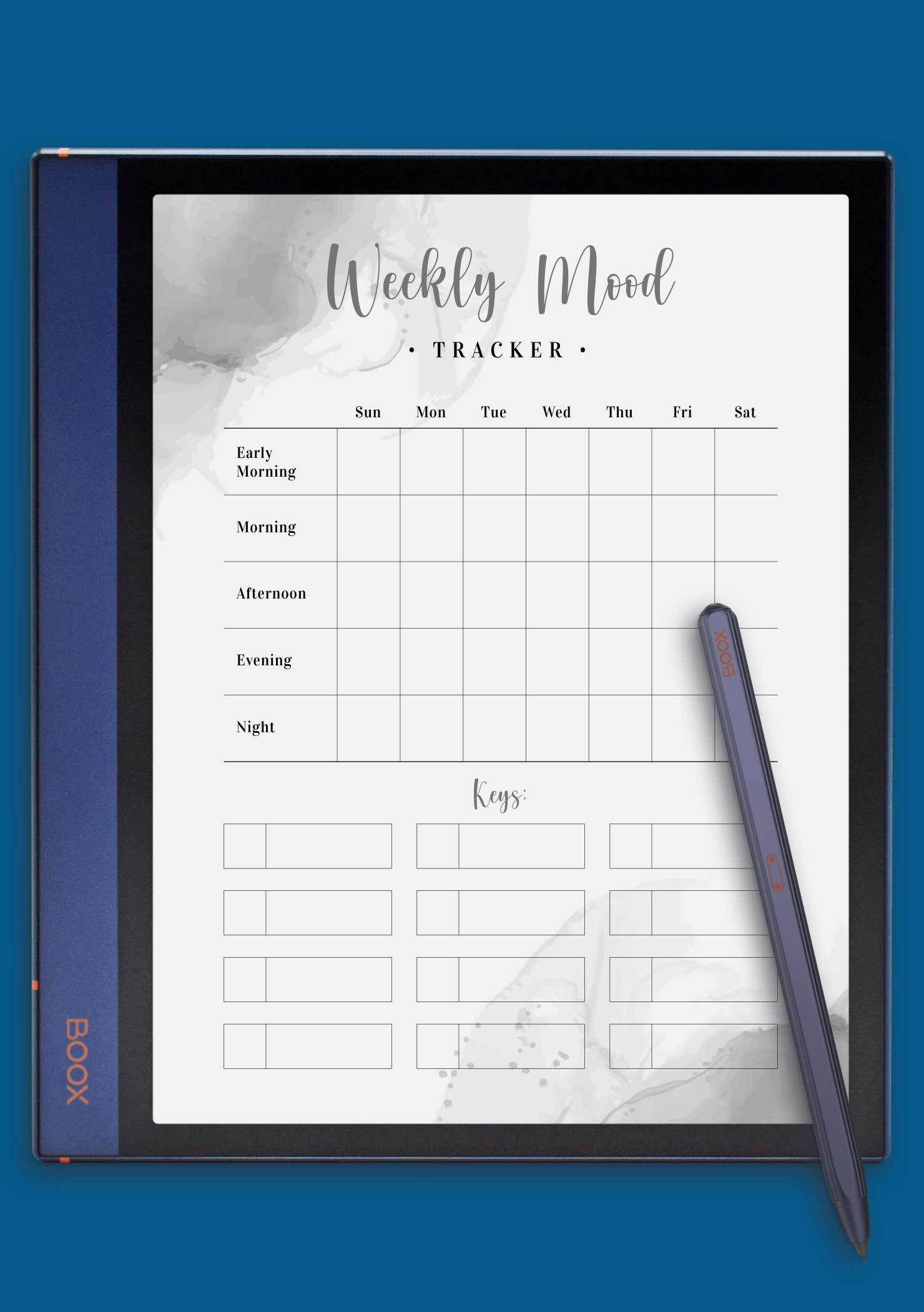 Download Printable Weekly Mood Tracker Template - Aquarelle Pink PDF