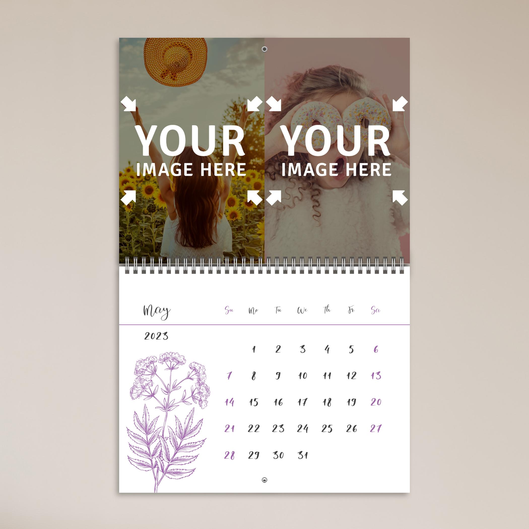 Custom Field Flowers Photo Calendar - Create Wall Calendar with Unique ...