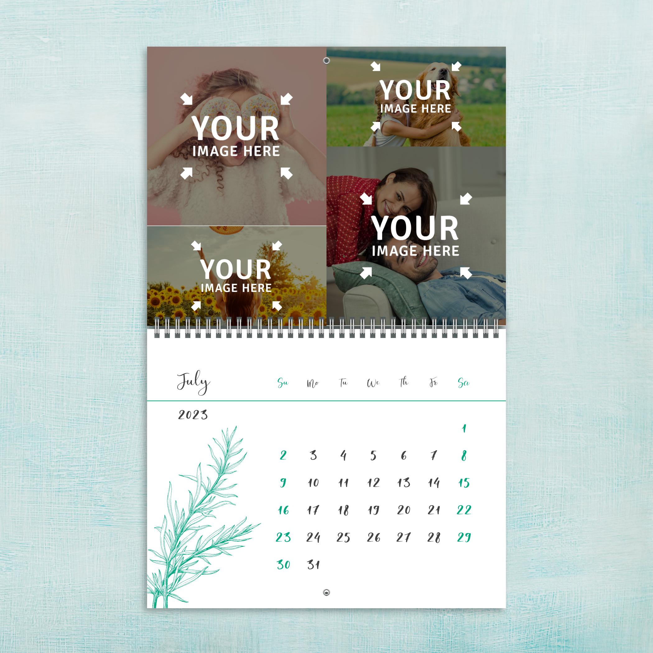 Custom Field Flowers Photo Calendar - Create Wall Calendar with Unique ...