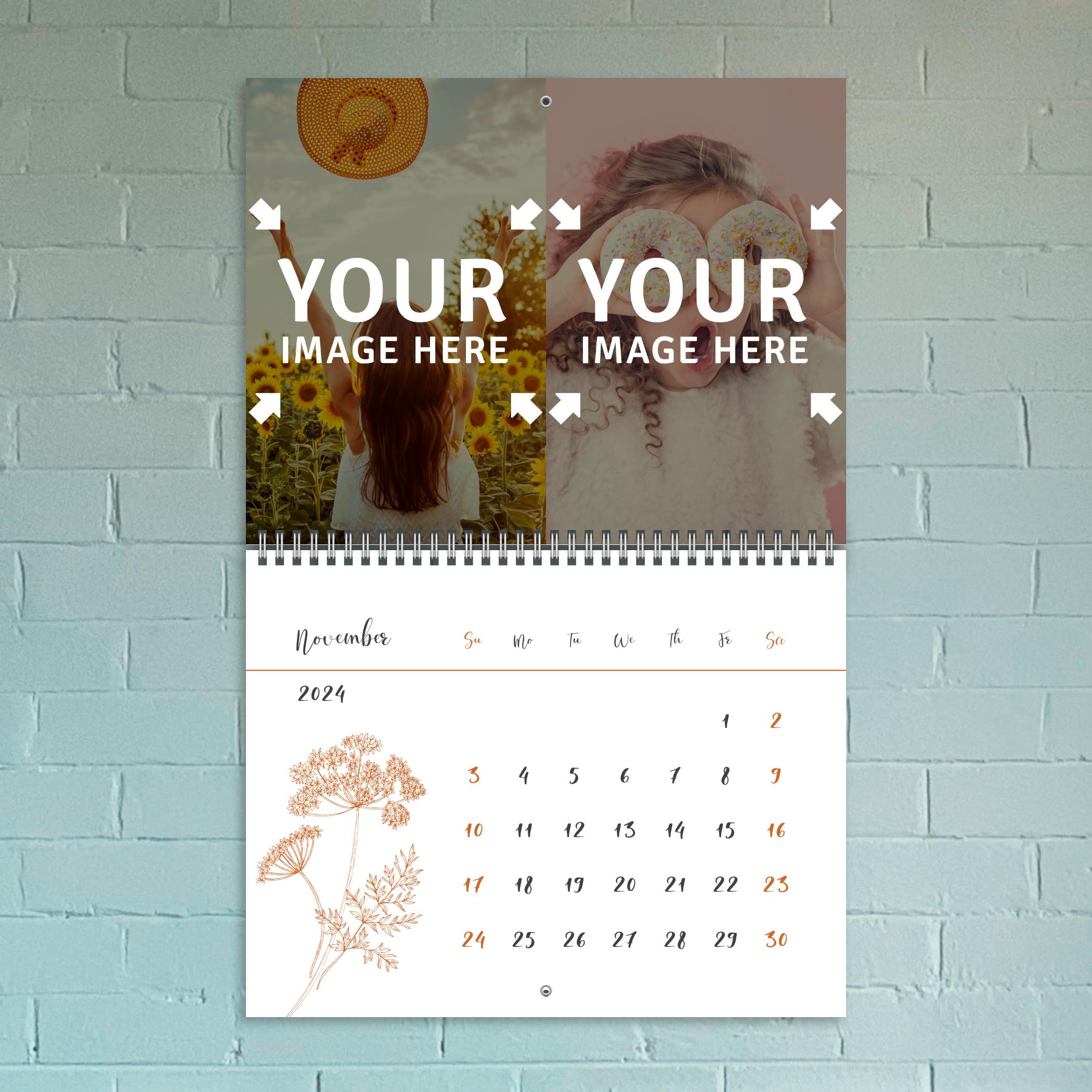 Custom Field Flowers Photo Calendar - Create Wall Calendar with Unique ...