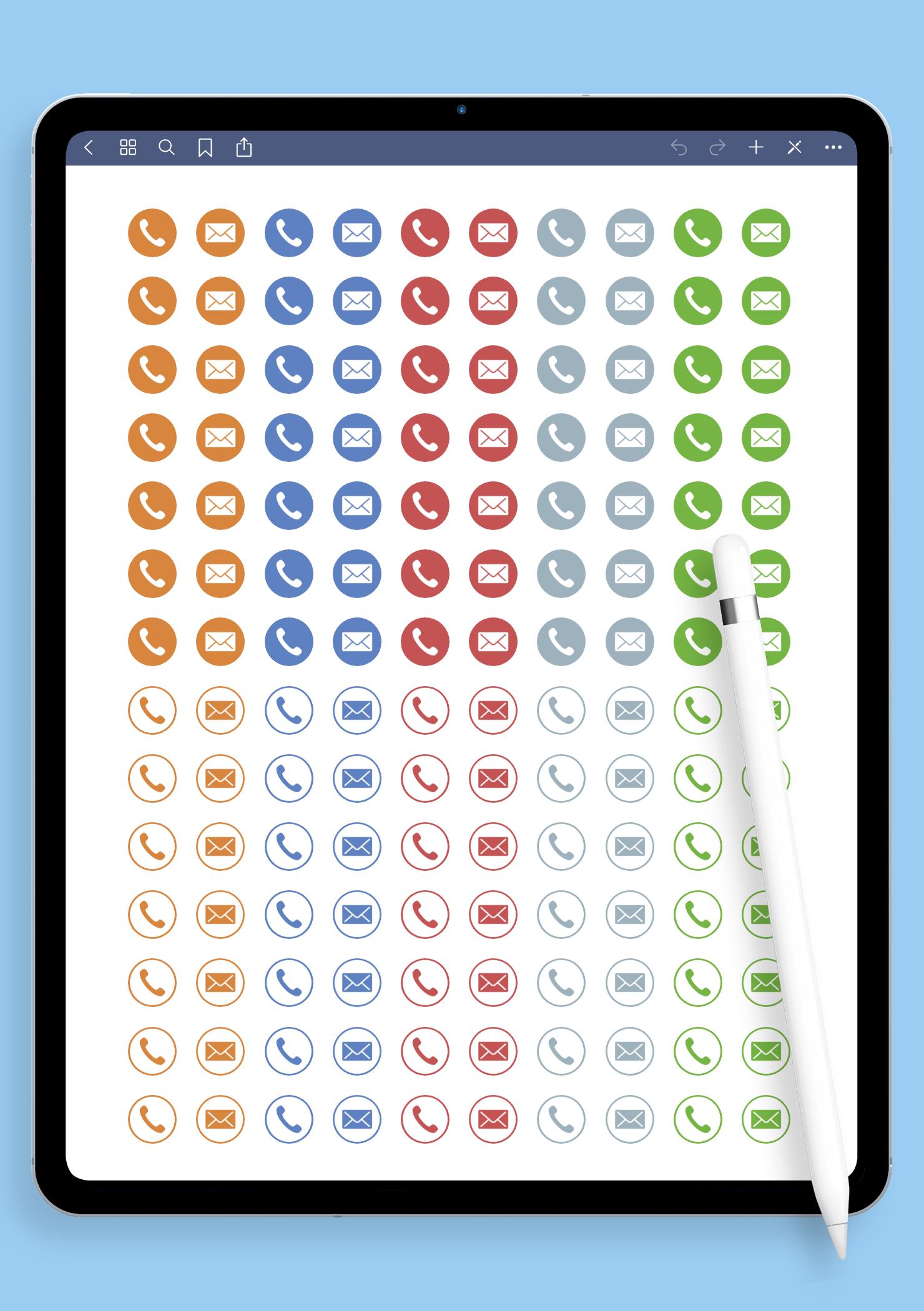 Call & Email Sticker Pack - Download 21 PNG Printable and Digital Stickers