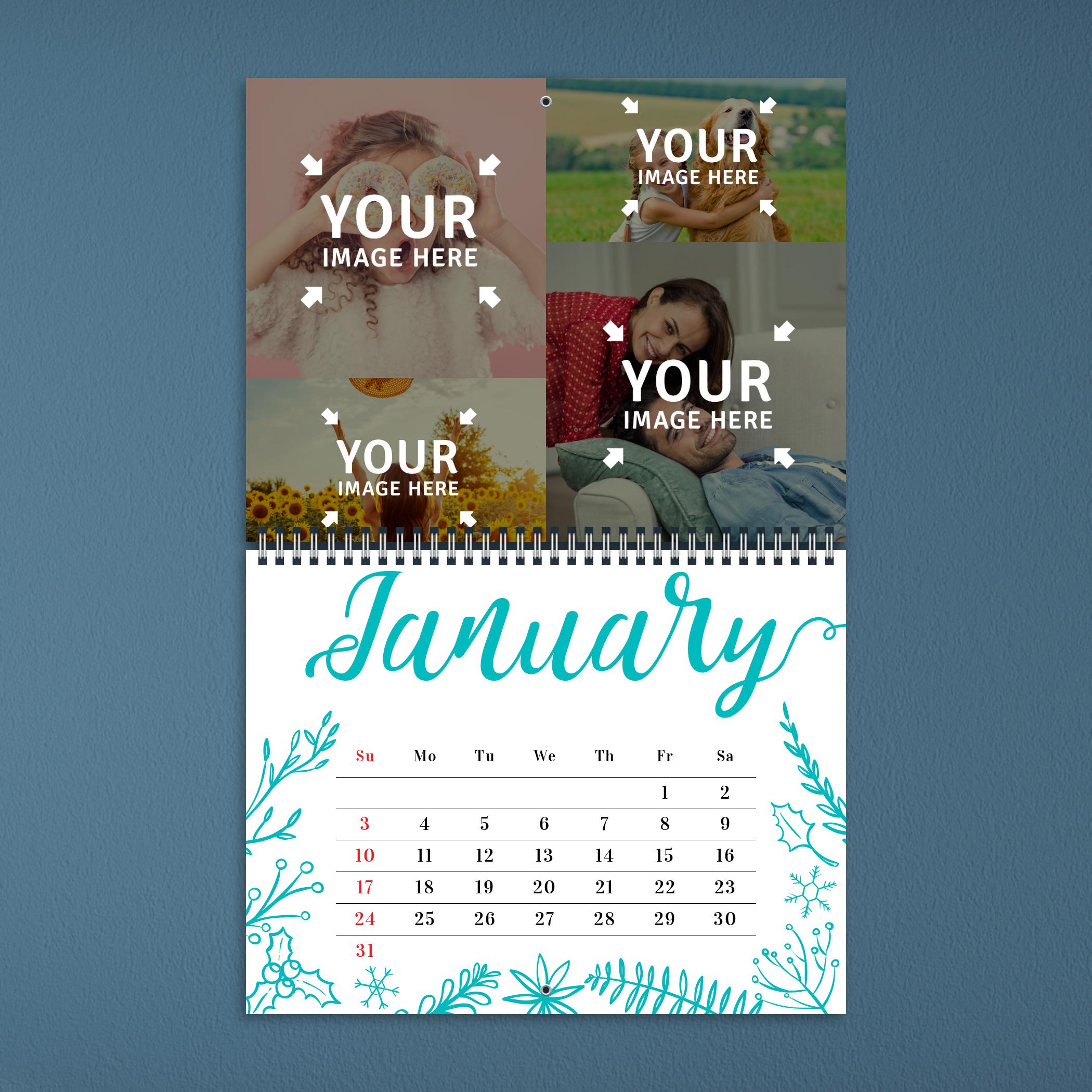 Wall Photo Calendar - Add photos and customize online