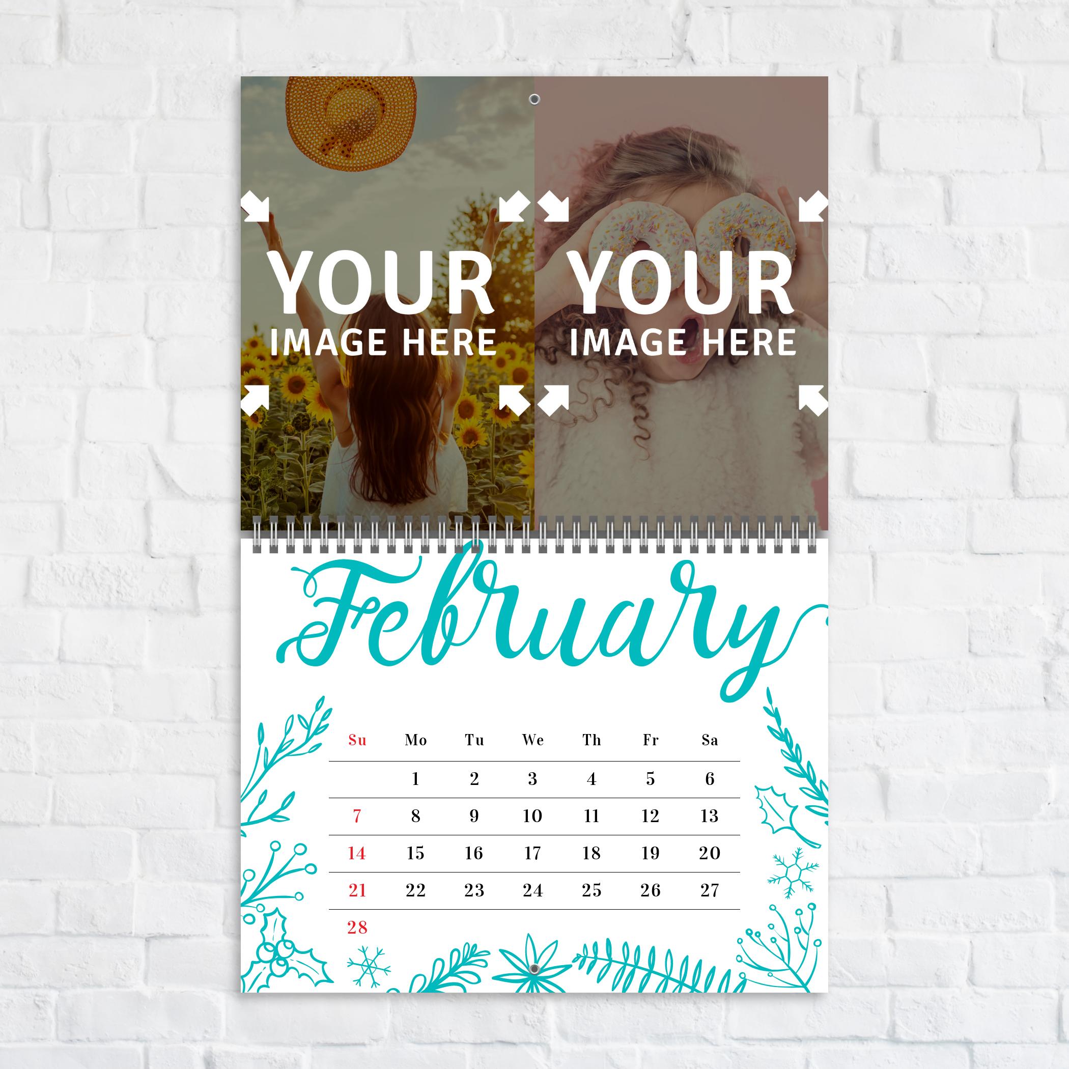 Wall Photo Calendar - Add photos and customize online