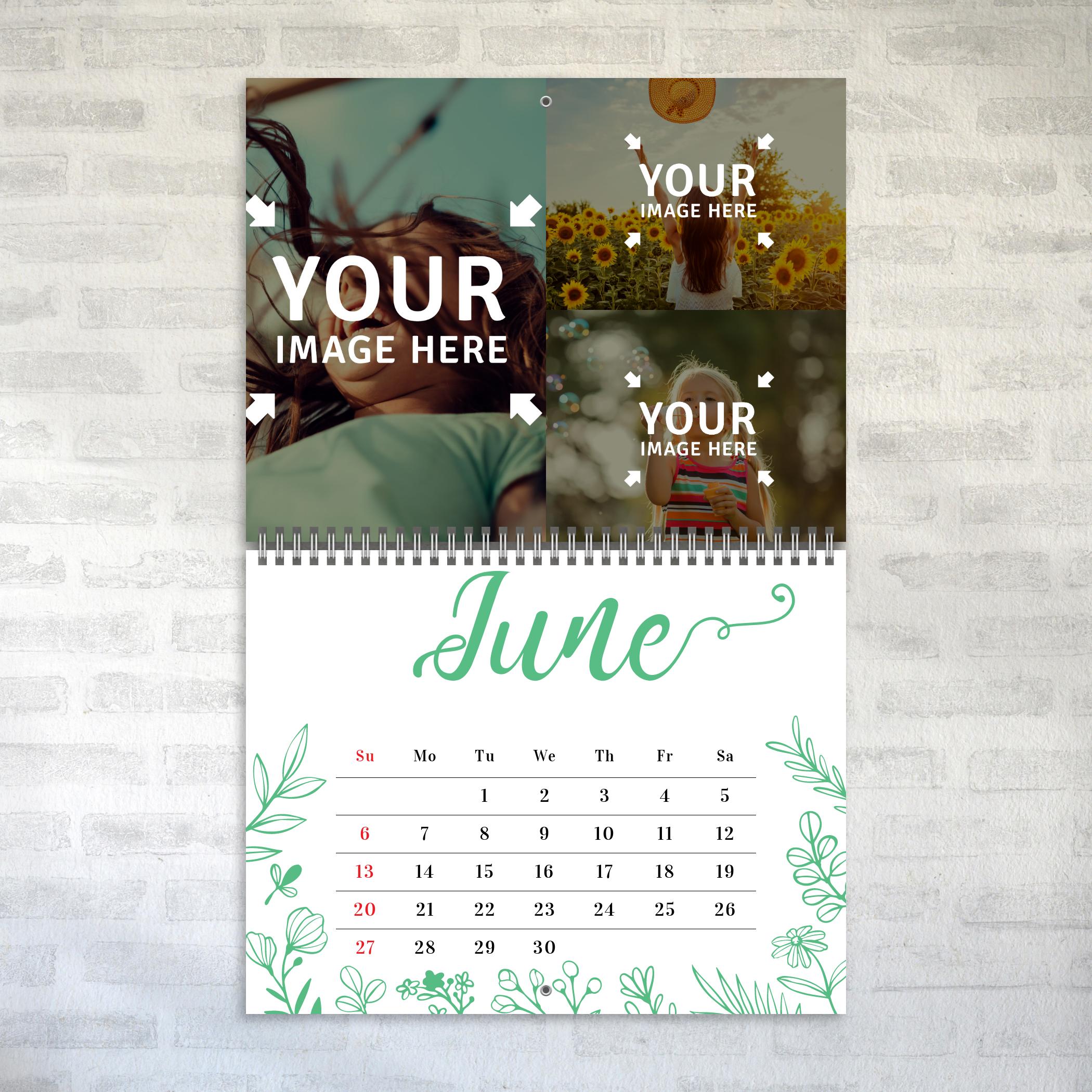 Wall Photo Calendar - Add photos and customize online