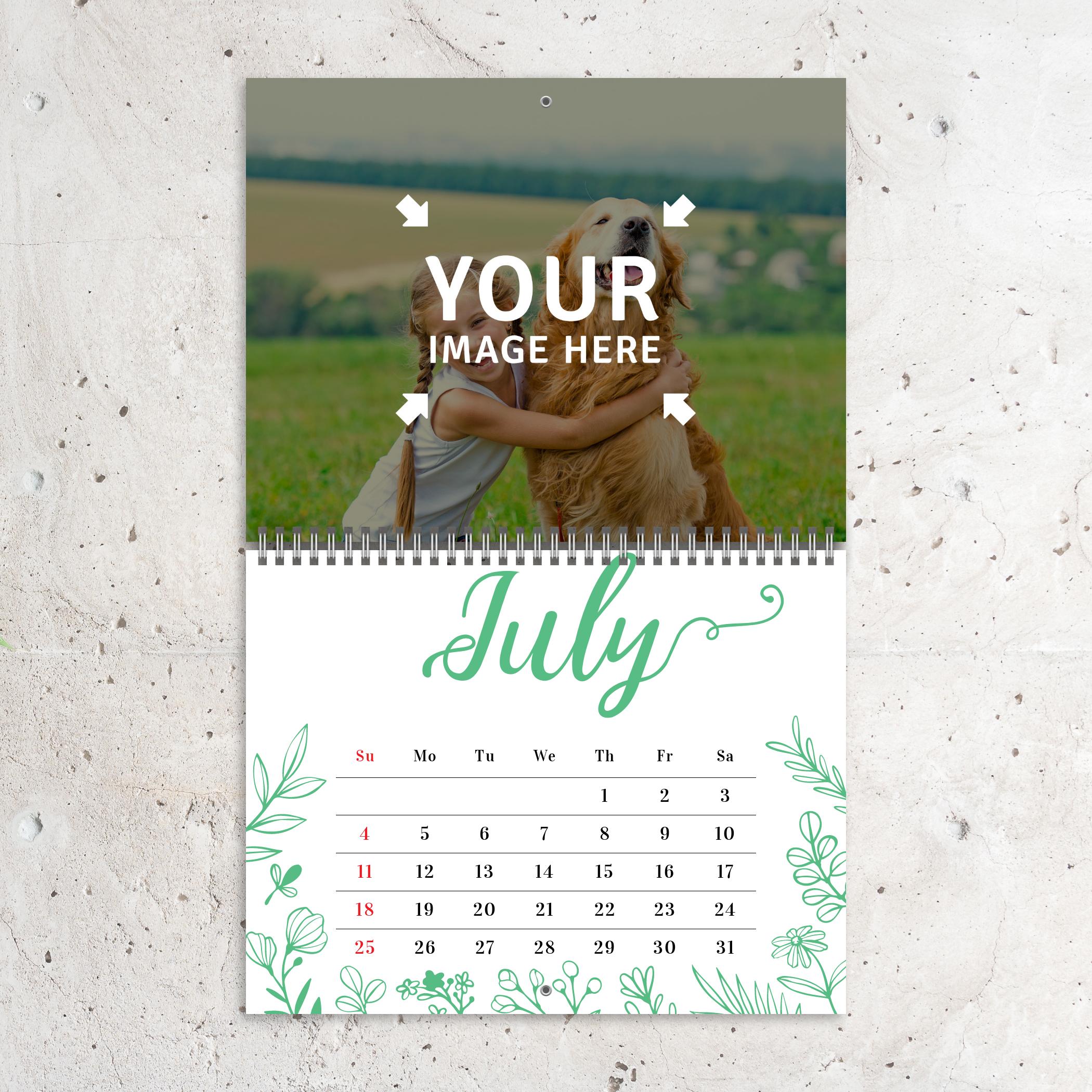 Wall Photo Calendar - Add photos and customize online