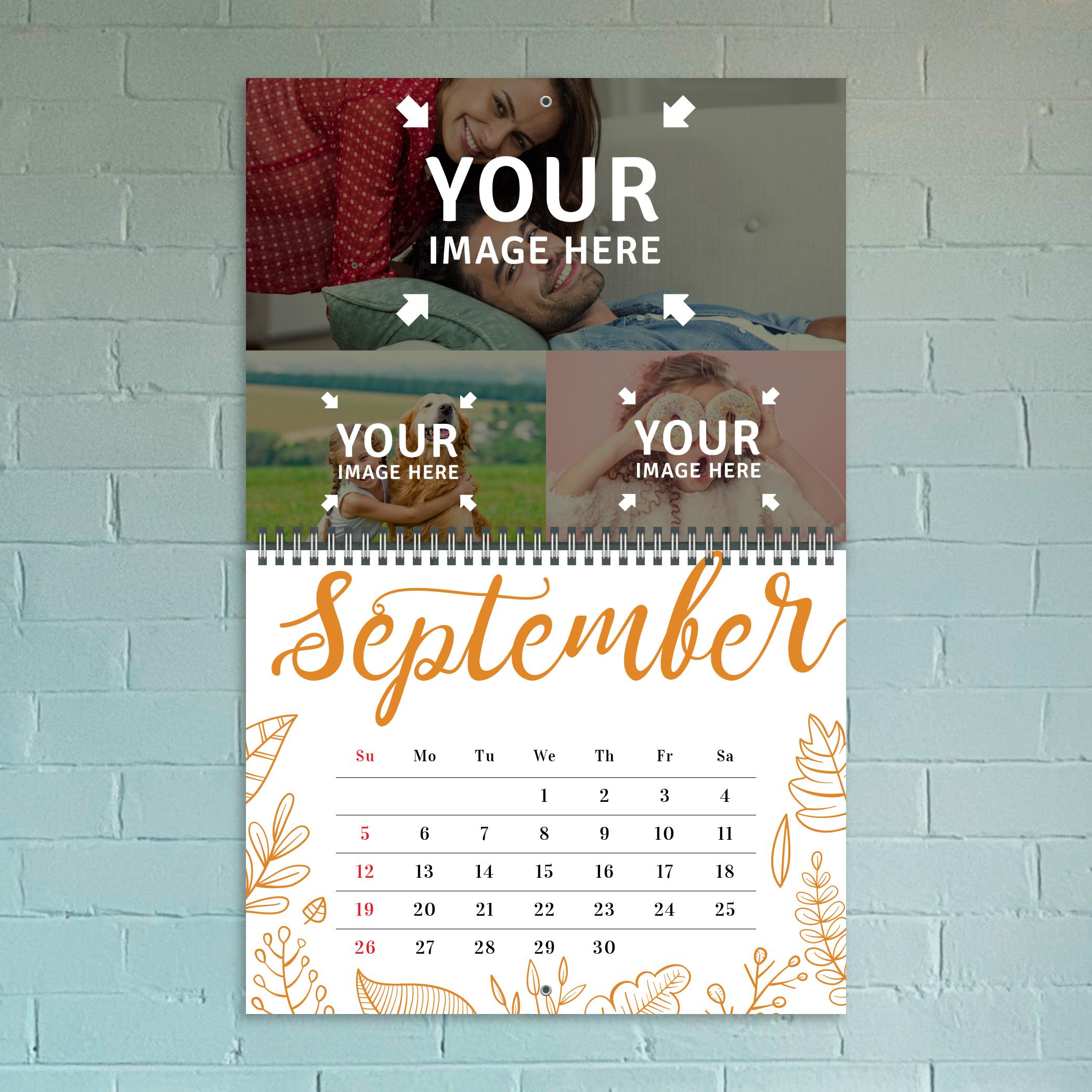 Wall Photo Calendar - Add photos and customize online