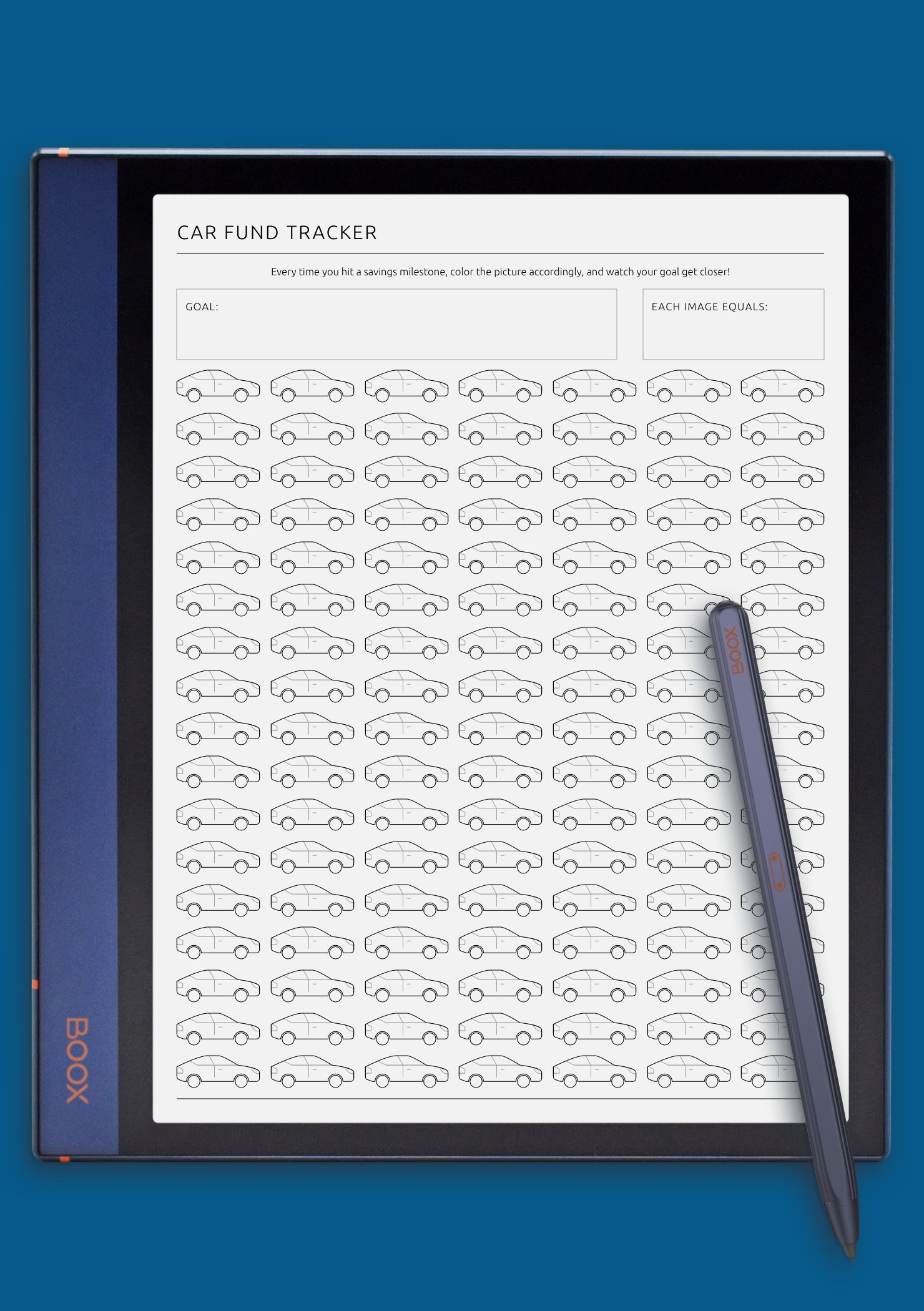 Get Car Fund Tracker PDF: Printable or Digital Template for reMarkable ...