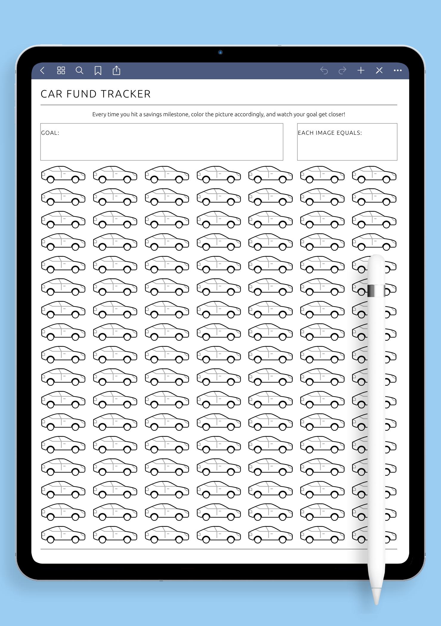 Get Car Fund Tracker PDF: Printable or Digital Template for reMarkable ...