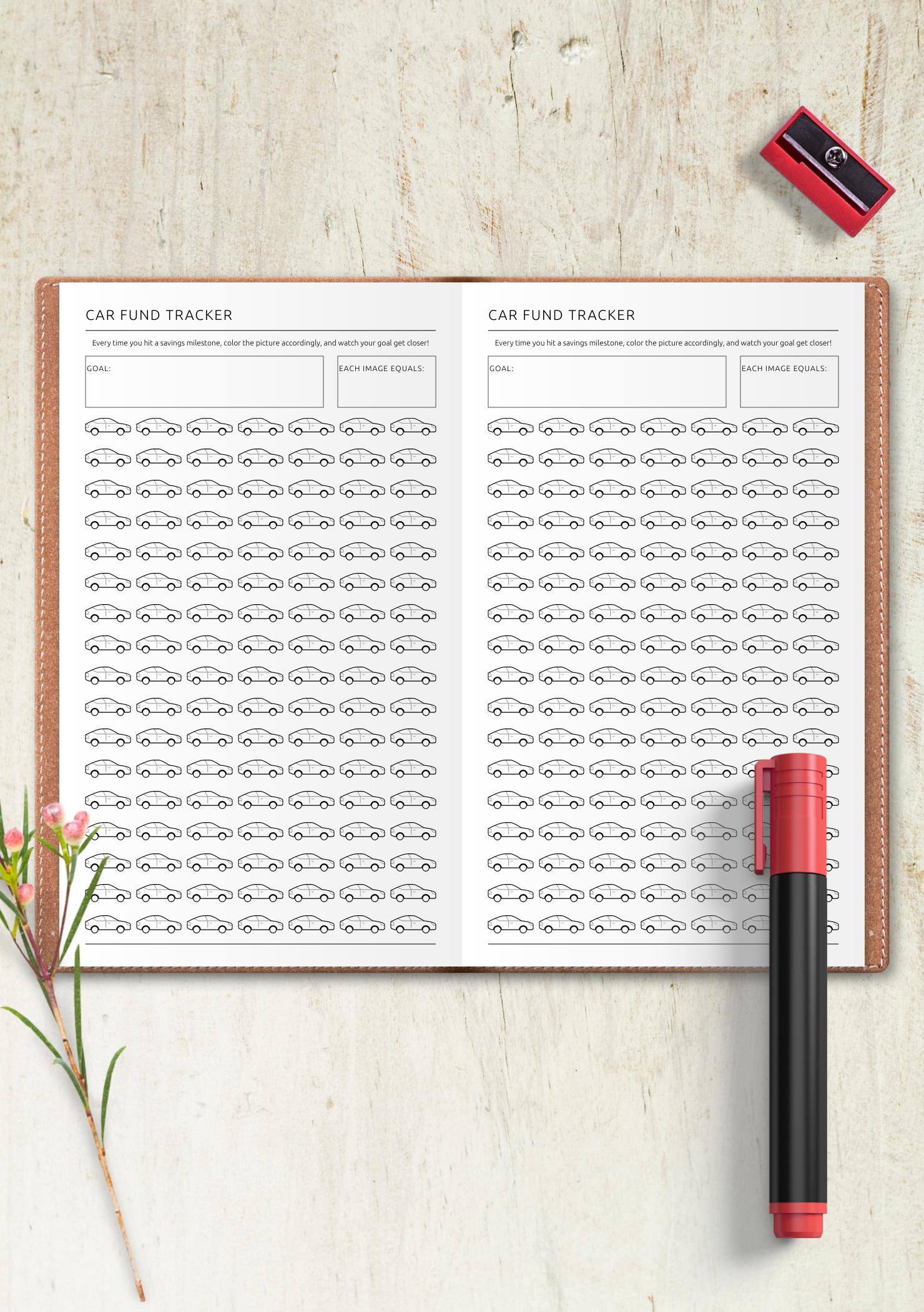 Get Car Fund Tracker PDF: Printable or Digital Template for reMarkable ...
