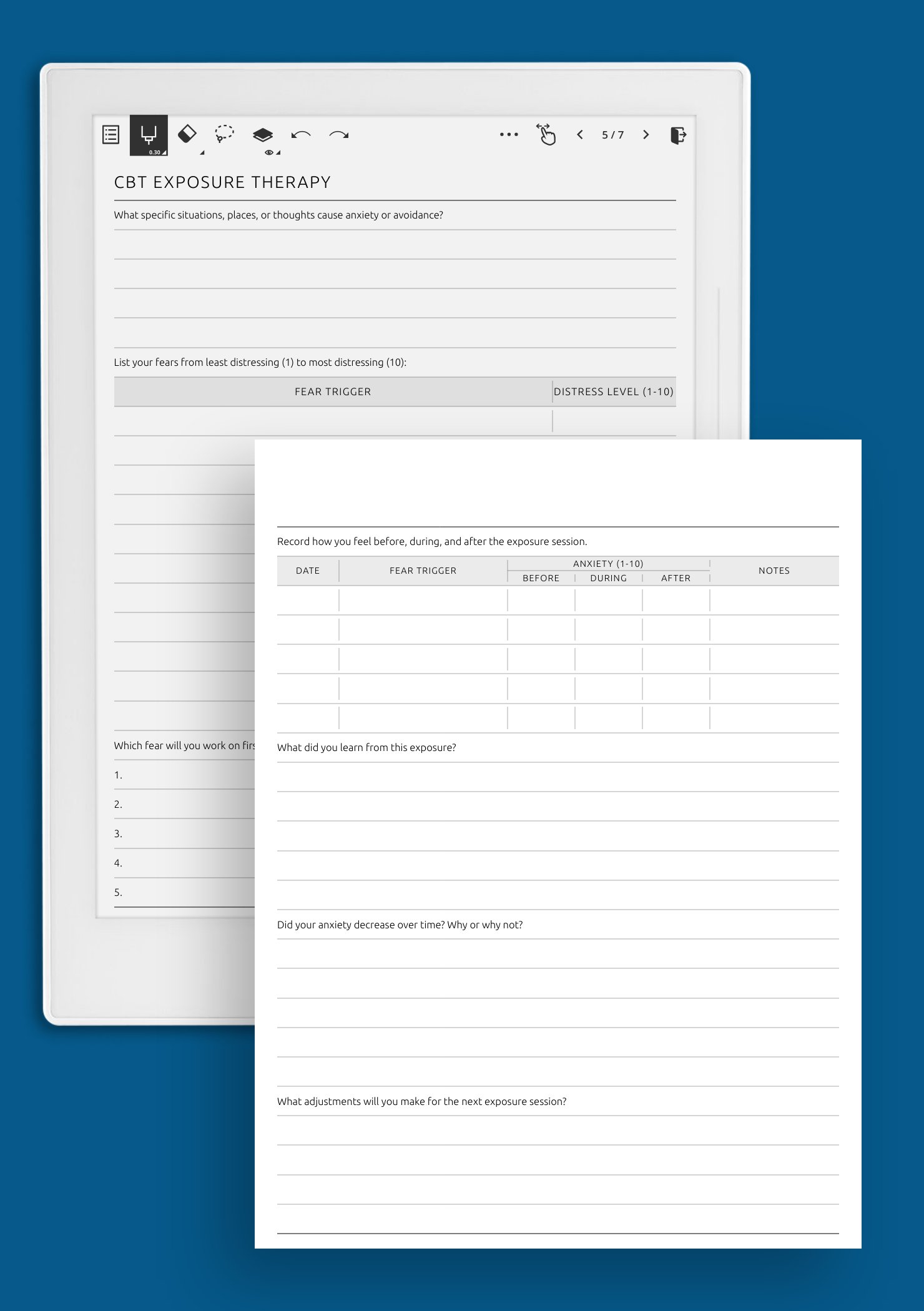 CBT Exposure Therapy Worksheet – Face Fears & Reduce Anxiety
